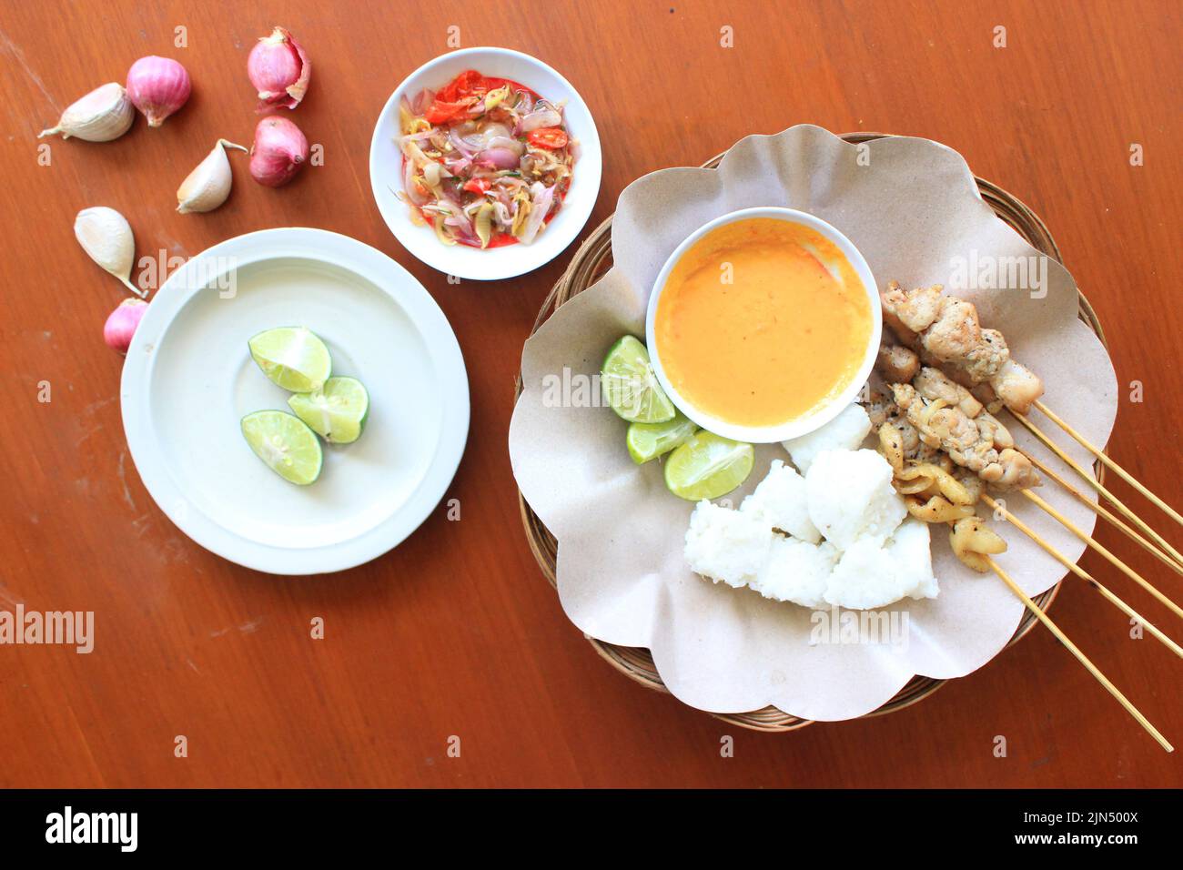 sate taichan or taichan satay , made from chicken meat, served with ...