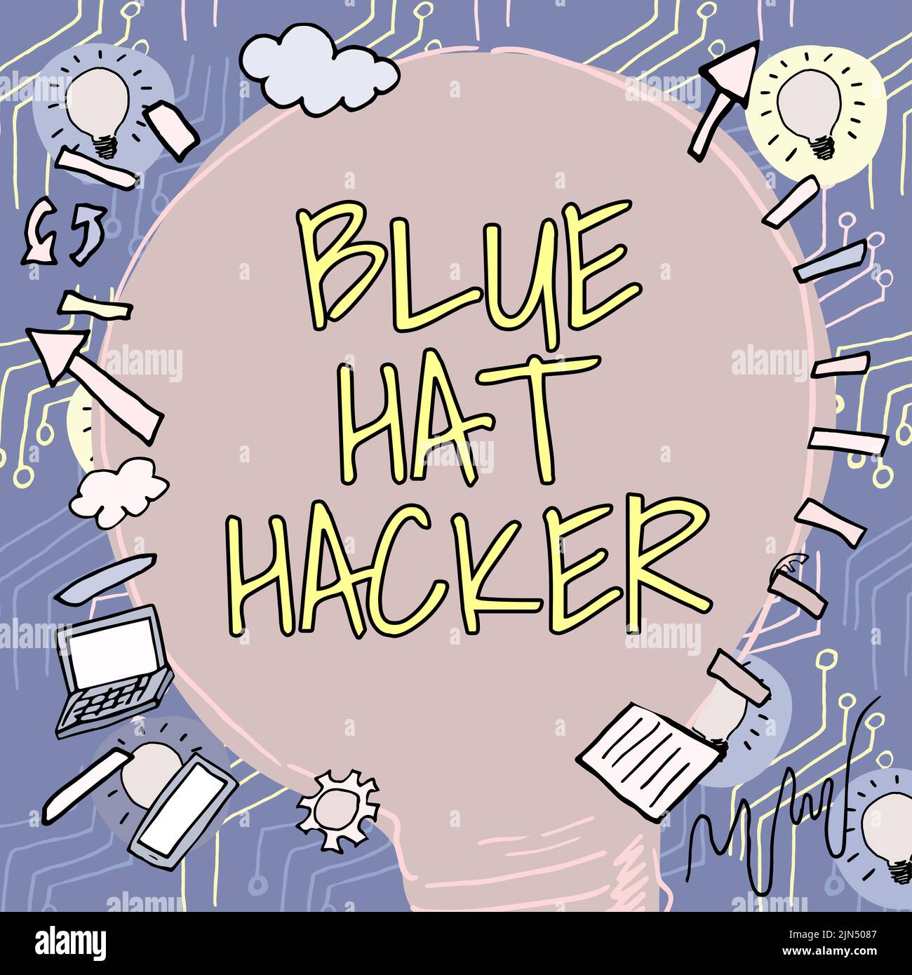 Handwriting text Blue Hat Hacker. Business overview Person consulting ...