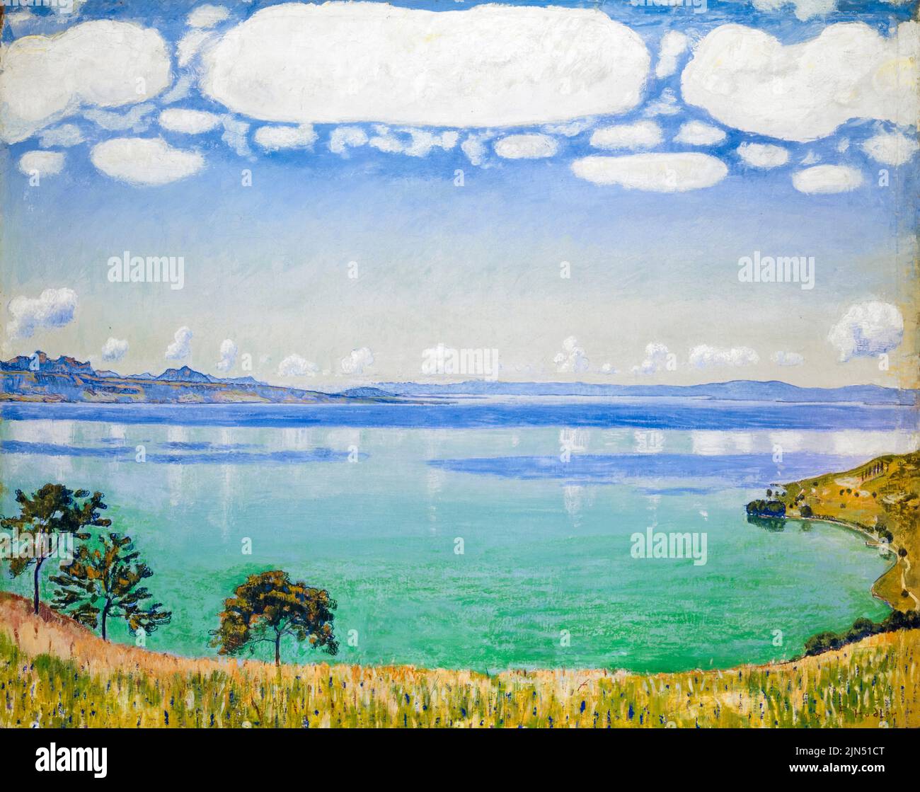 Ferdinand Hodler, Lake Geneva seen from Chexbres, landscape painting in ...