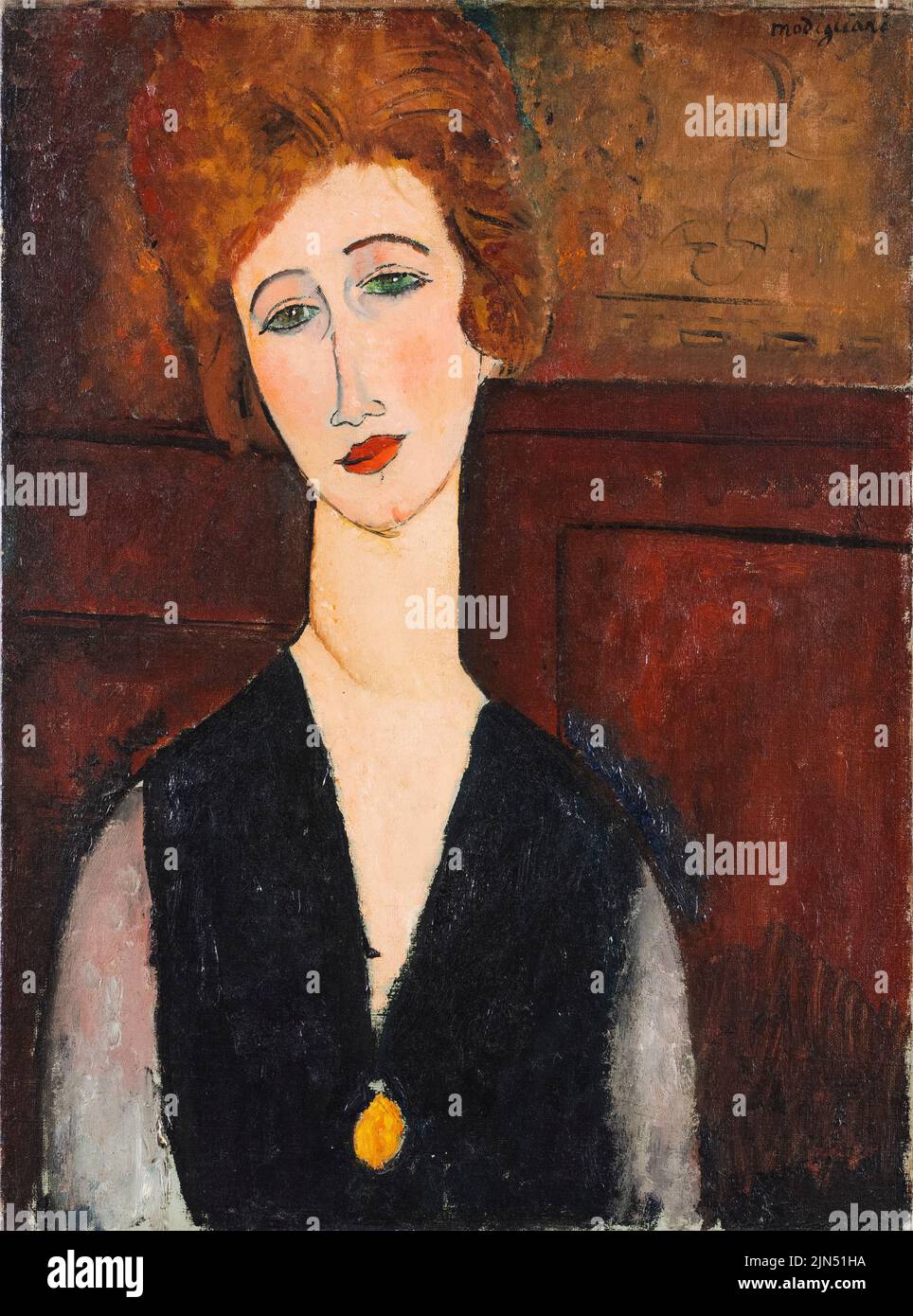 Amedeo Modigliani, Portrait of a Woman, painting in oil on canvas, 1917 ...