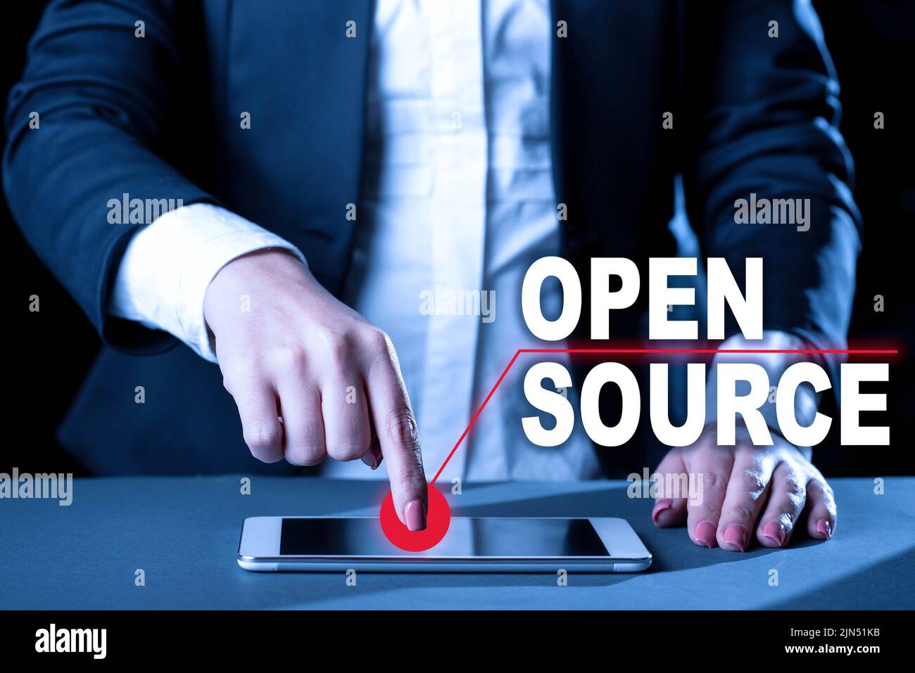 Handwriting text Open Source. Business idea denoting software which original source code freely ...