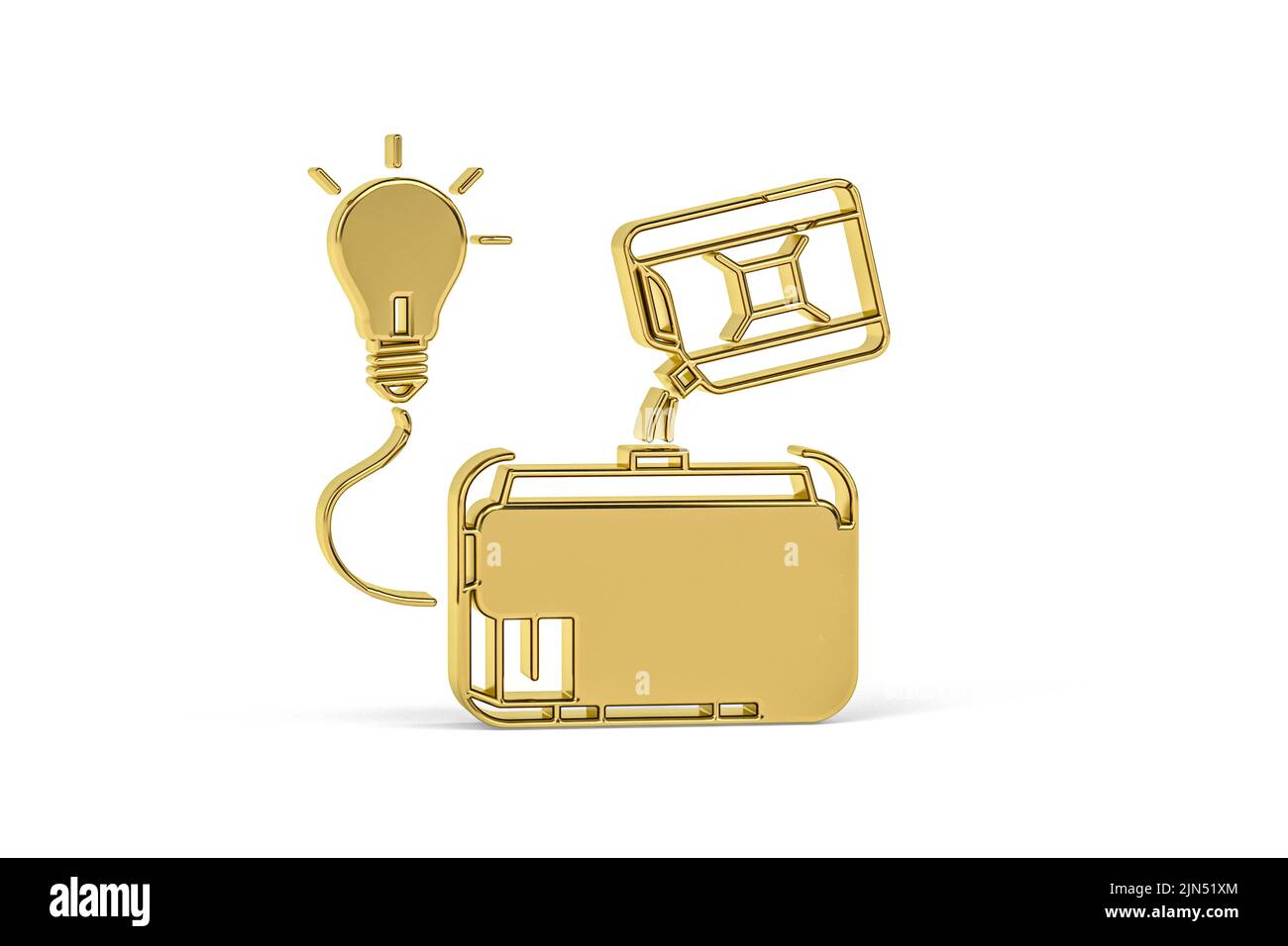 Golden 3d power generator icon isolated on white background - 3d render ...