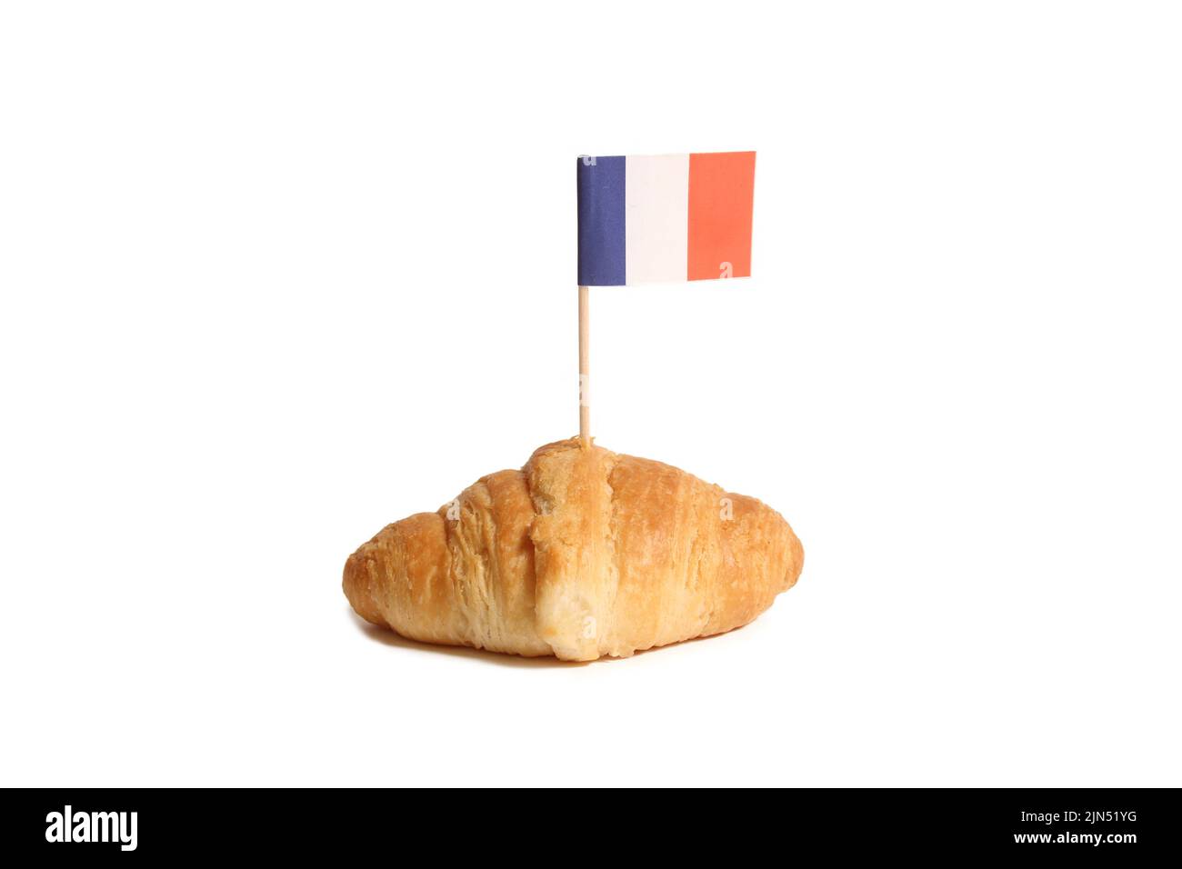 Fresh Baked Croissant Rolls Isolated on White With Flag of France Stock ...