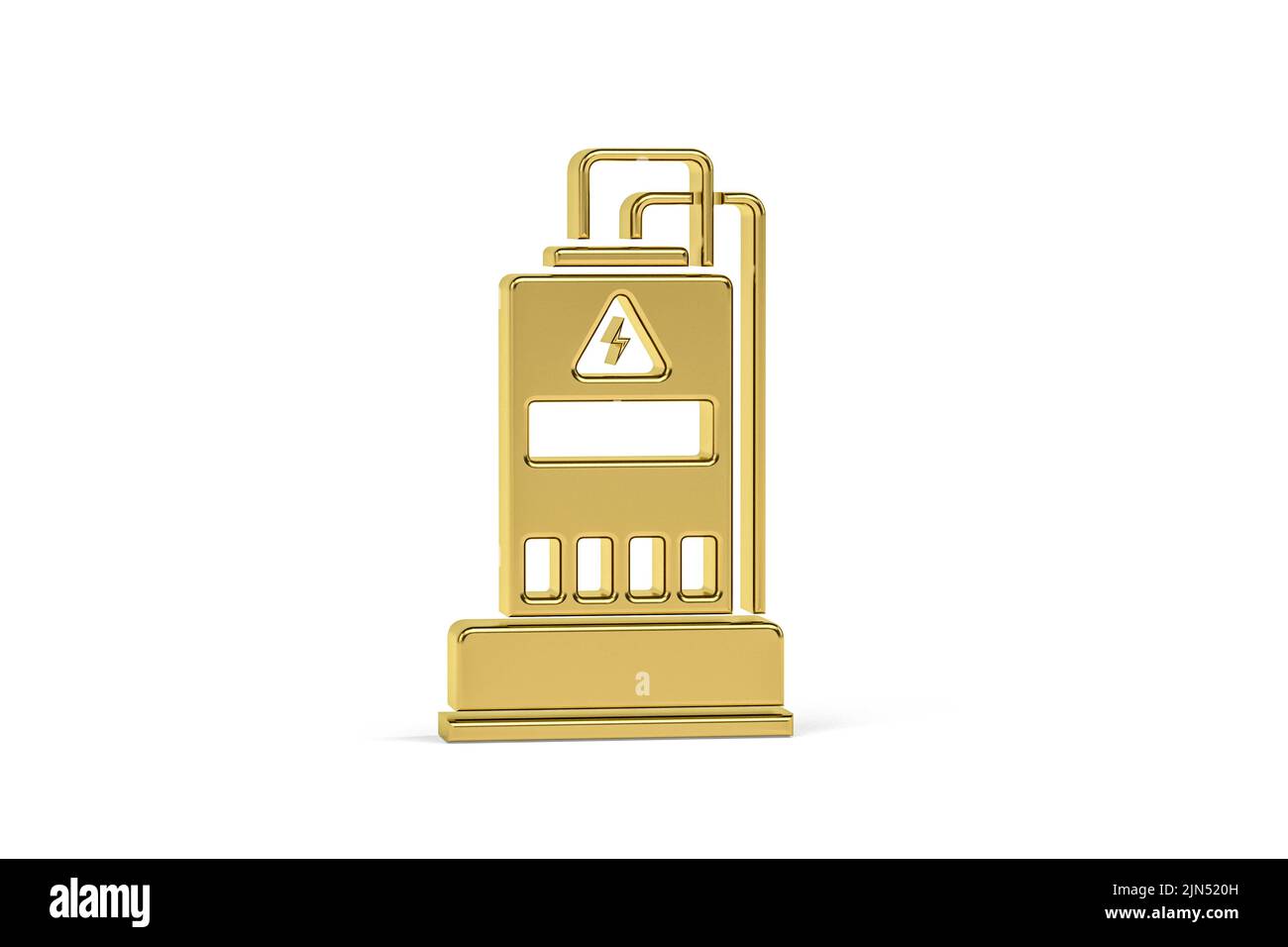 Golden 3d power generator icon isolated on white background - 3d render ...
