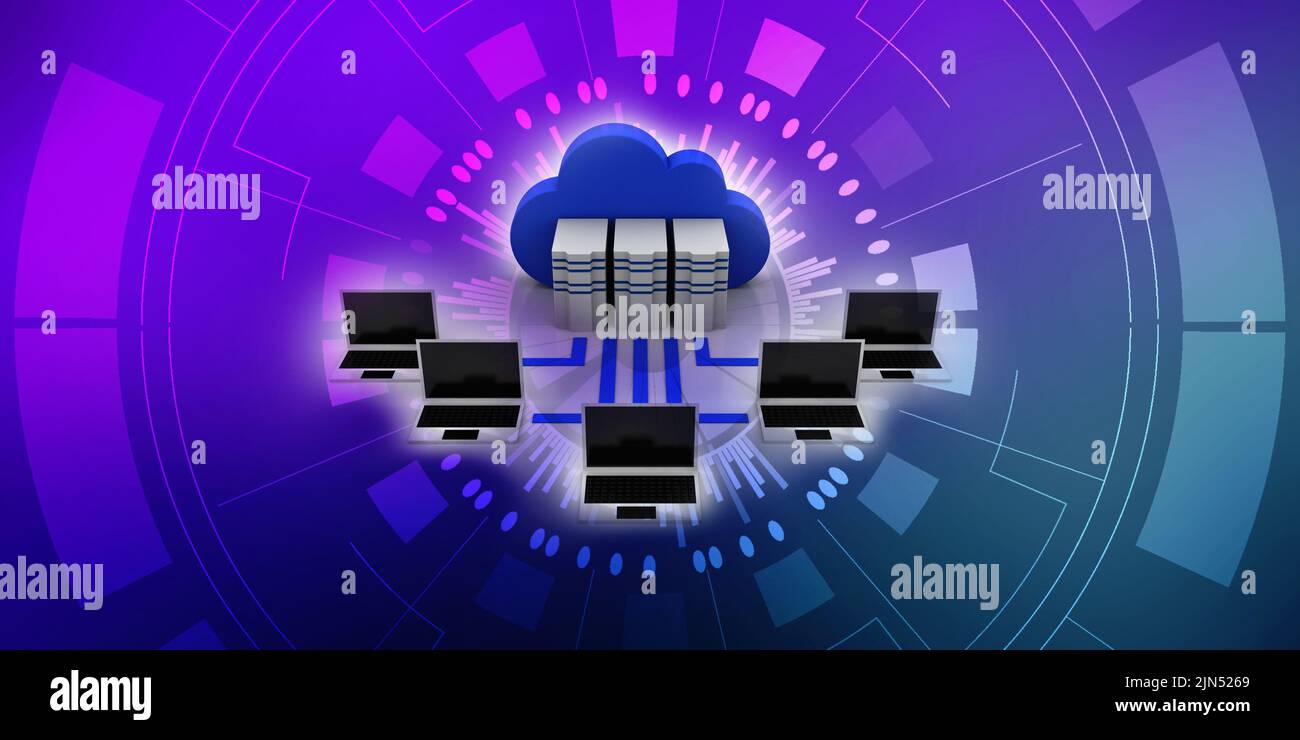 3d rendering technology Computer network Stock Photo - Alamy