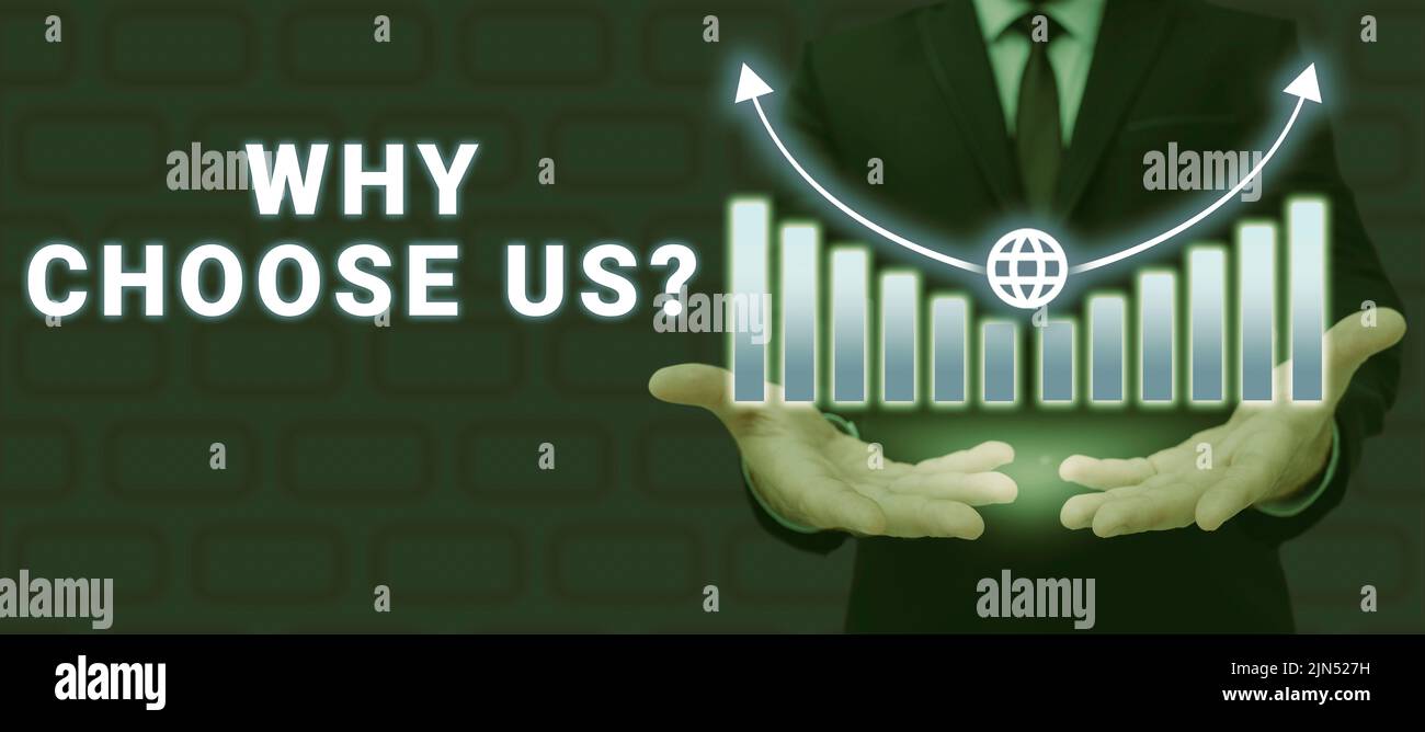 Hand writing sign Why Choose Us. Internet Concept Reasons for choosing ... Hand writing sign Why Choose Us. Internet Concept Reasons for choosing ...