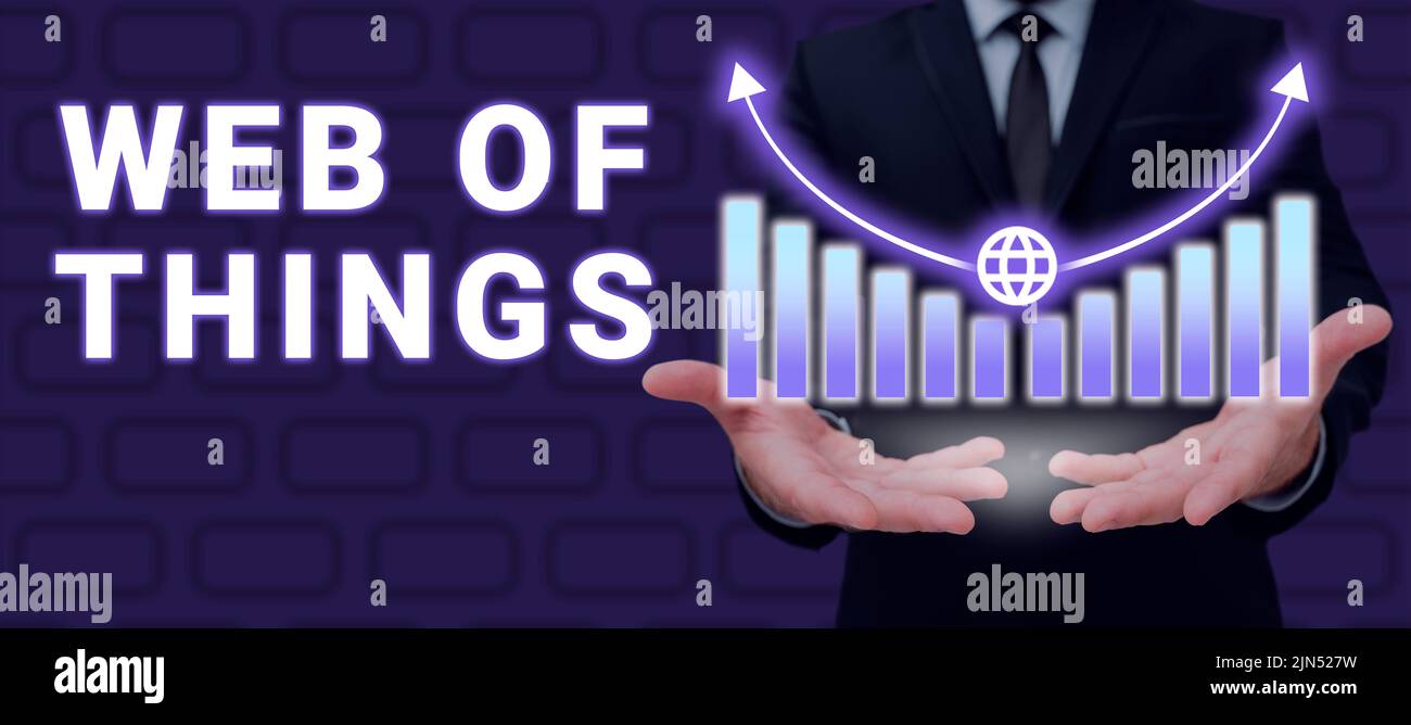 Sign displaying Web Of Things. Business concept Internet technology ...