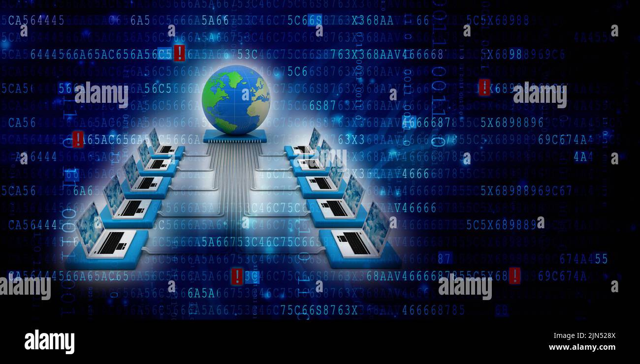 3d rendering technology Computer network Stock Photo - Alamy
