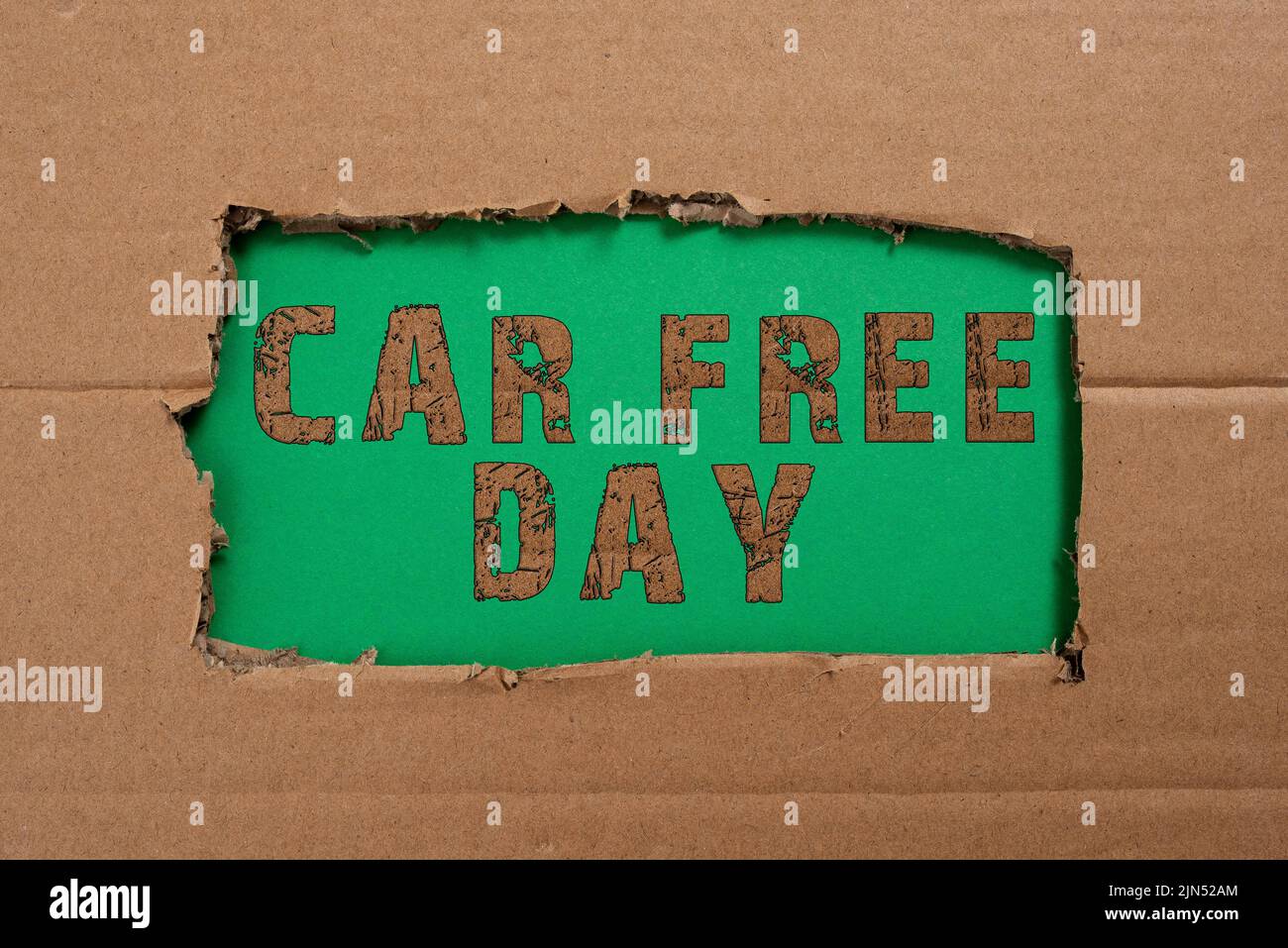Conceptual caption Car Free Day. Word for Environment protection world ...