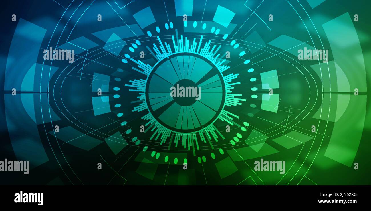 2d illustration Abstract futuristic electronic circuit technology ...