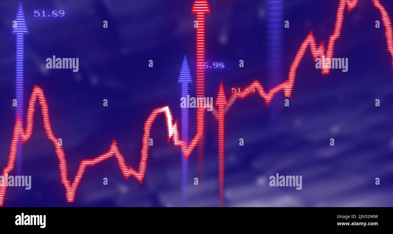 Image of arrows with numbers over diagram Stock Photo - Alamy