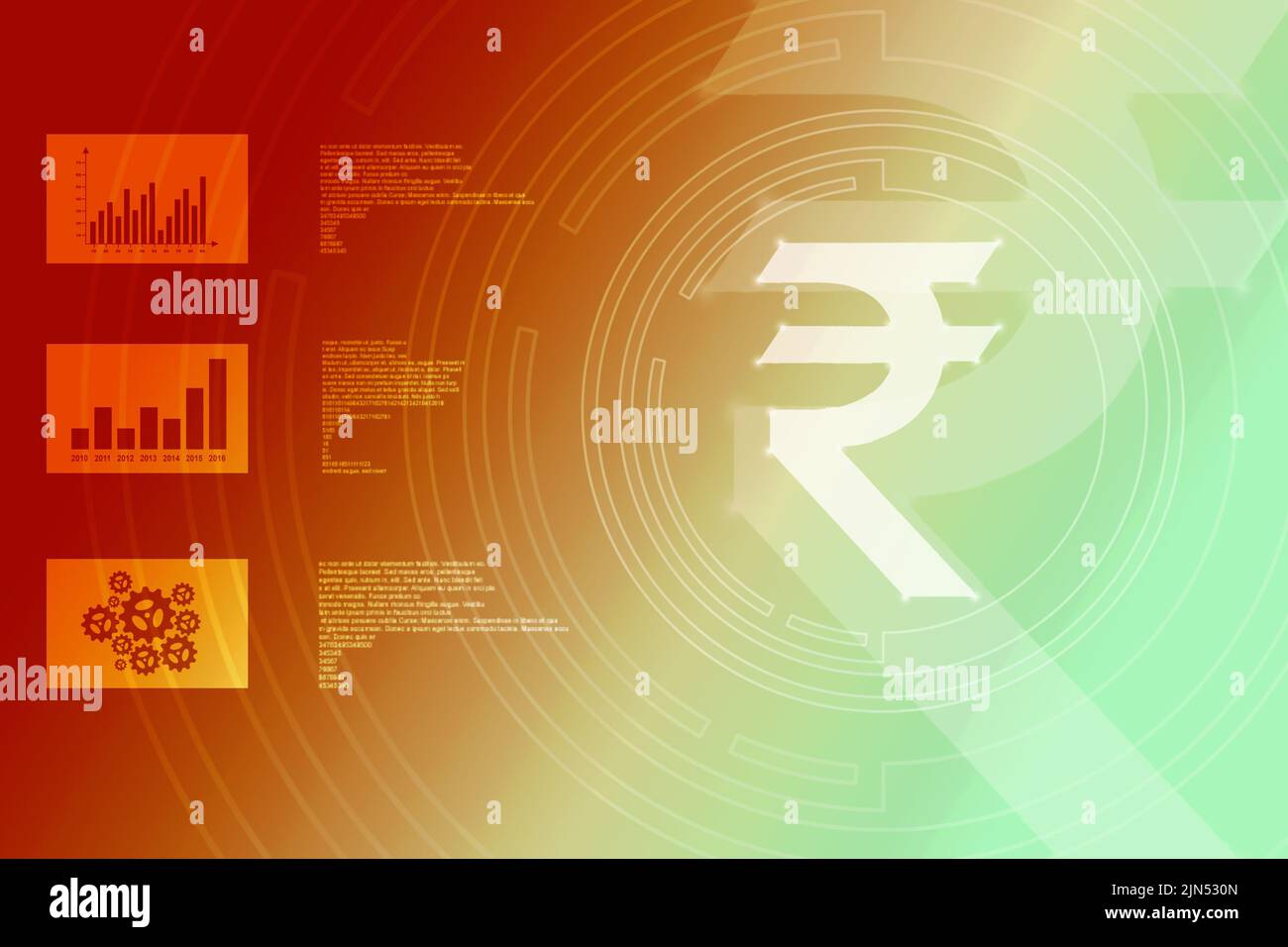 2D illustration Rupee currency sign Stock Photo - Alamy