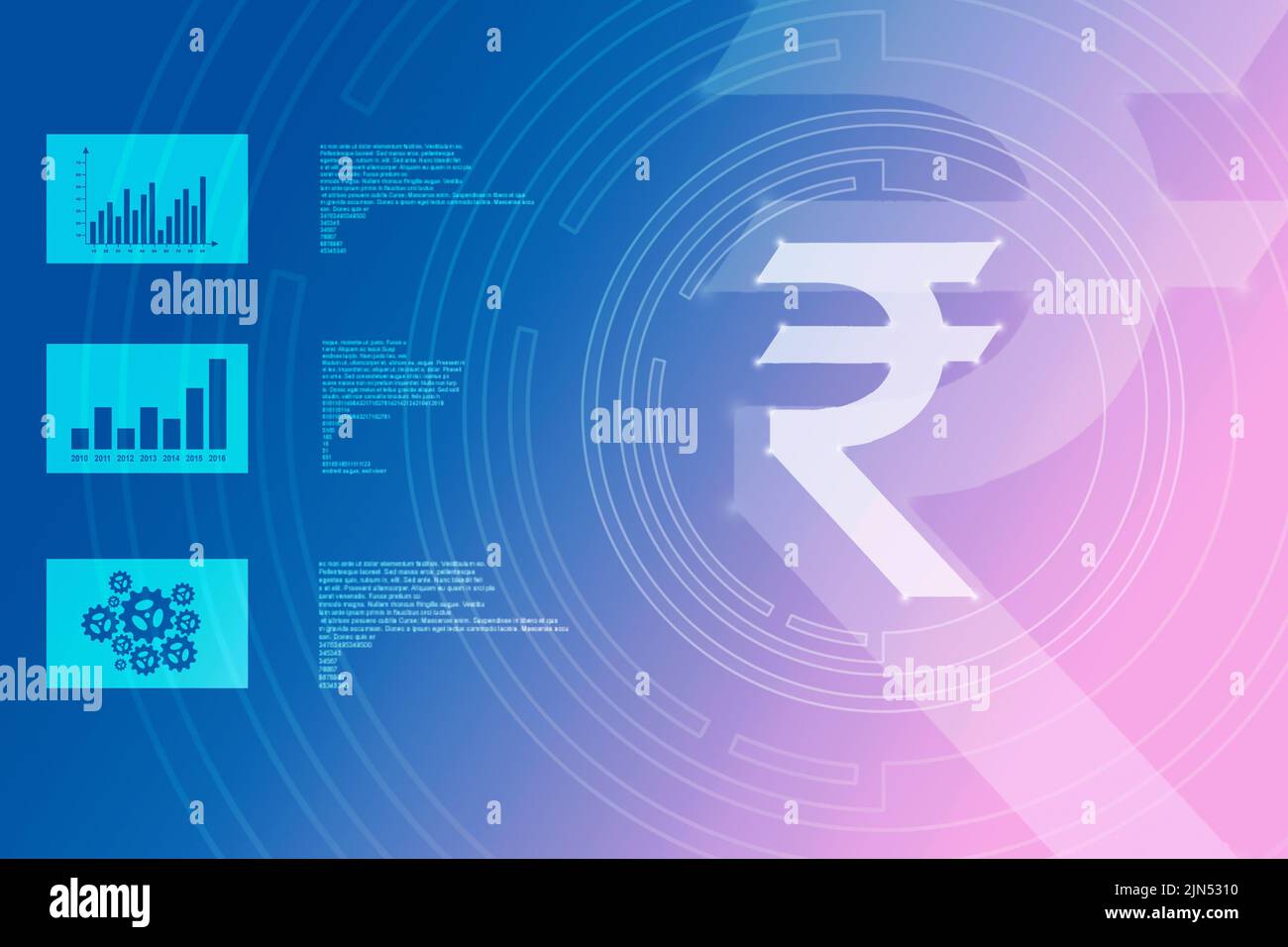 2D illustration Rupee currency sign Stock Photo - Alamy
