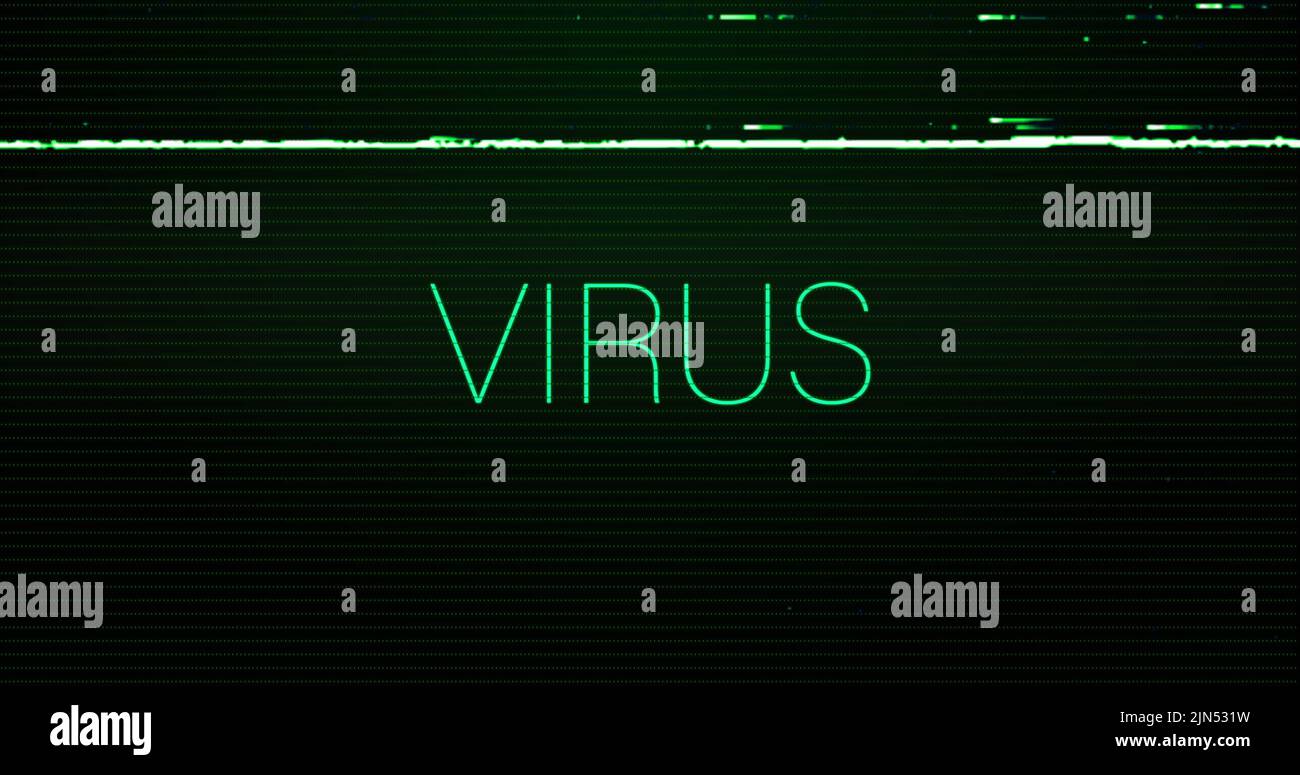 Image of interference over virus text on black background Stock Photo ...