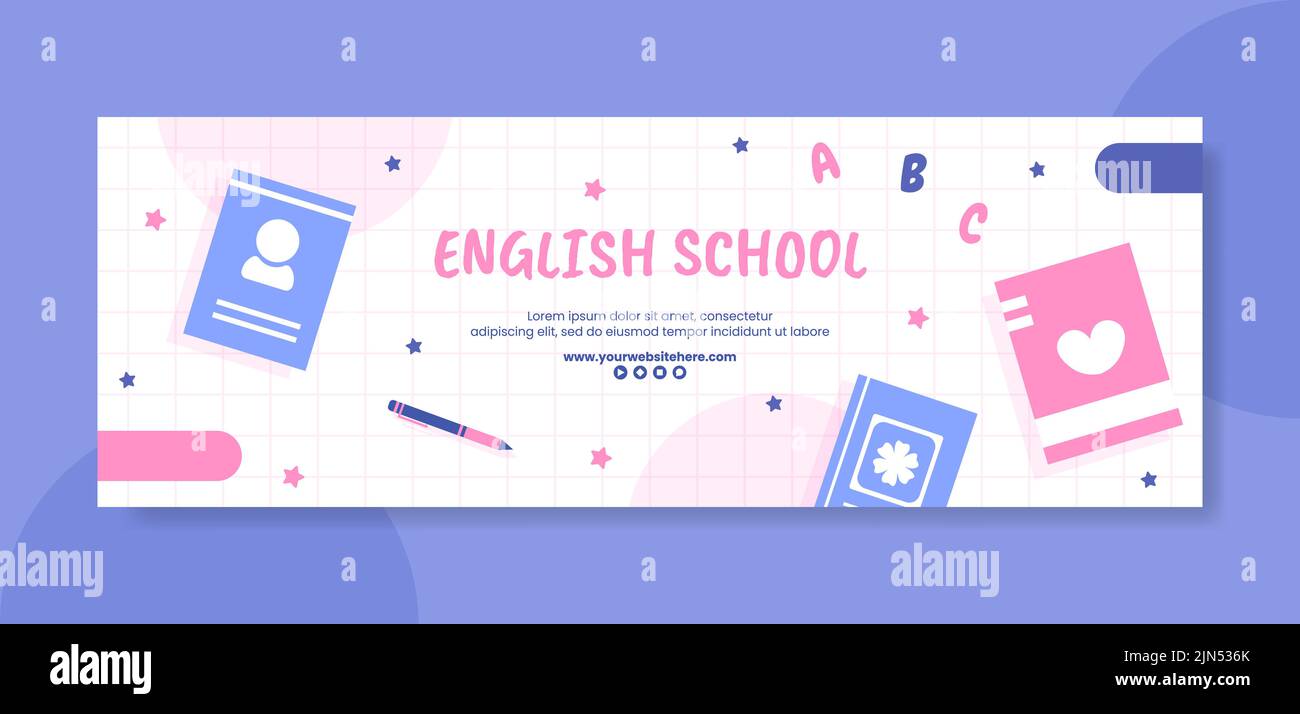 English Class Template Background Hand Drawn Cartoon Flat Illustration ...
