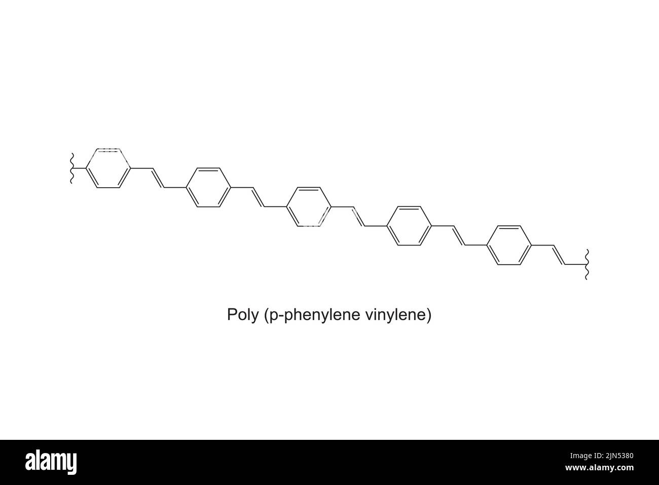 Poly (p-phenylene vinylene) polymer chemical structure on white ...