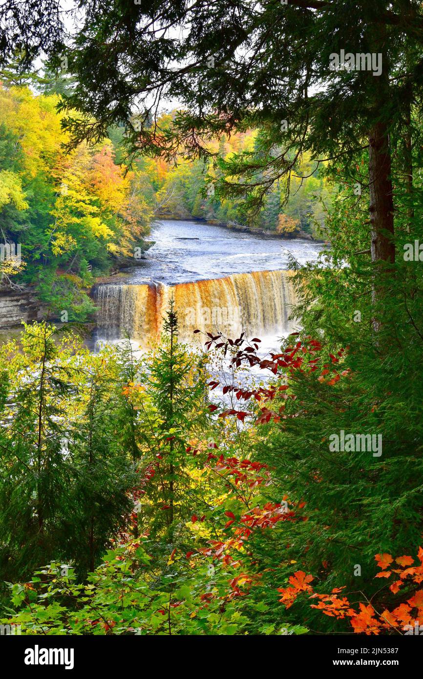 Lower falls at tahquamenon falls state park hi-res stock photography ...