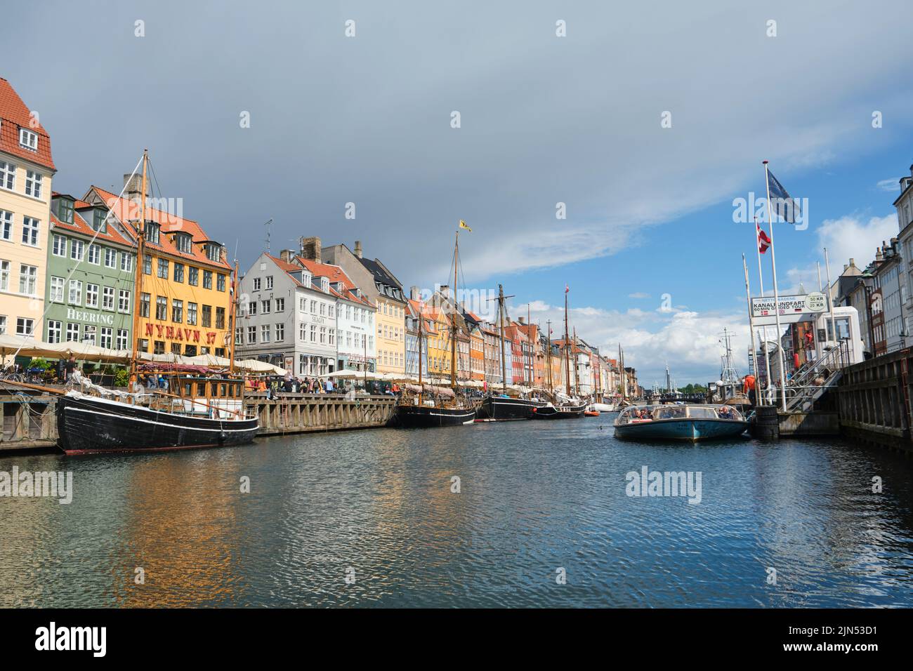 Nyhavn. Famous and turistic harbour of Copenhagen, Denmark Stock Photo ...