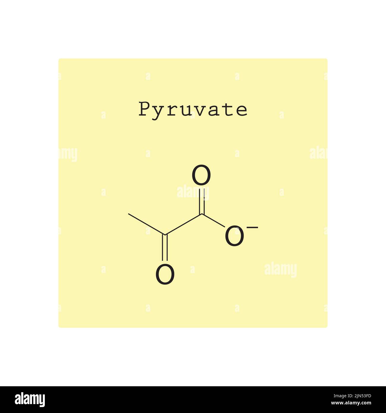 Pyruvate chemical structure on yellow background Stock Vector Image ...