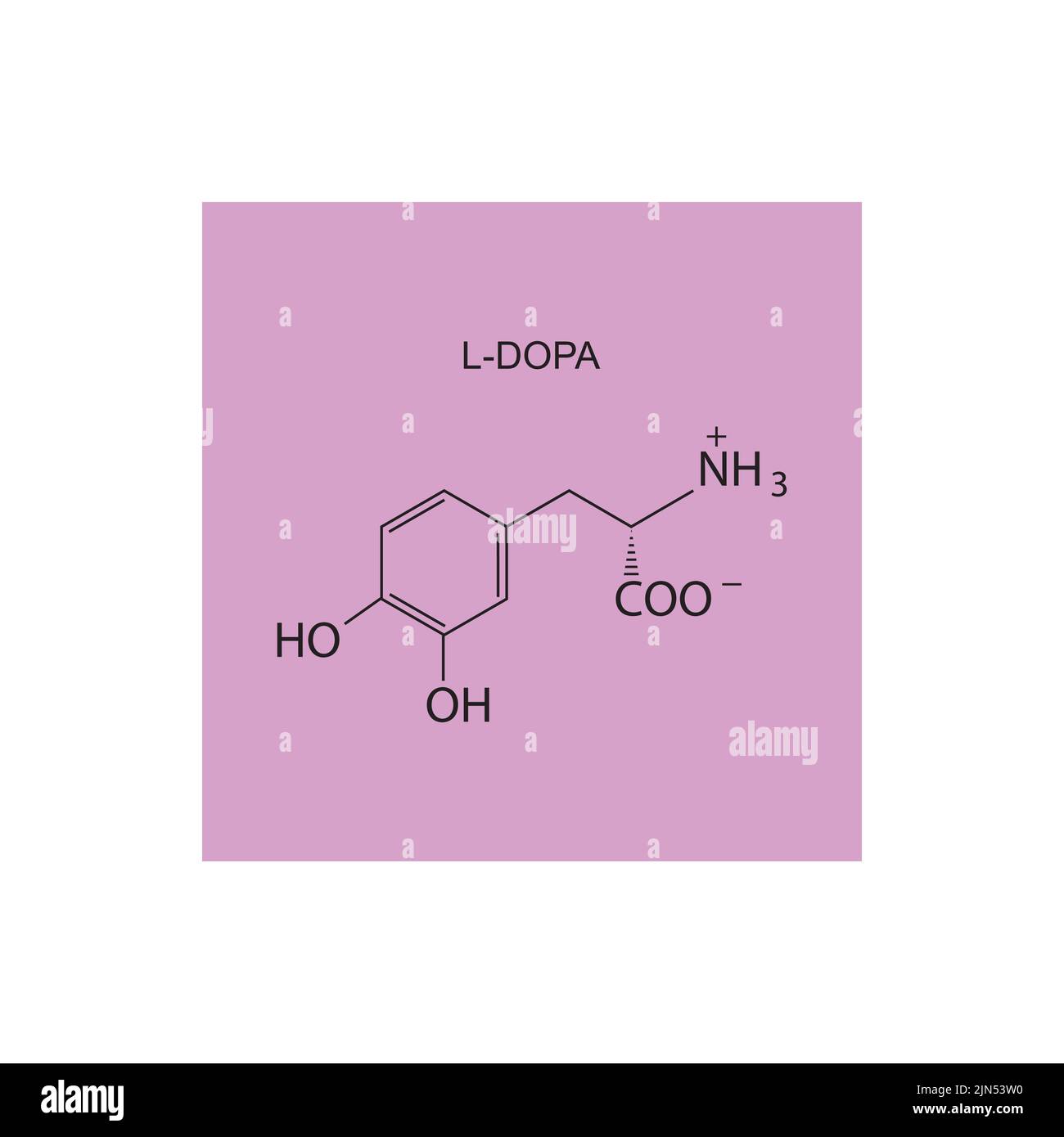 L-DOPA chemical structure on purple background Stock Vector Image & Art ...