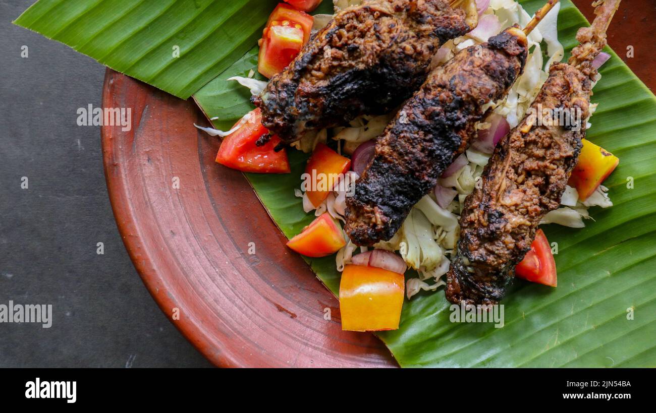 sate buntel or satay buntel is satay made from minced mutton wrapped in ...
