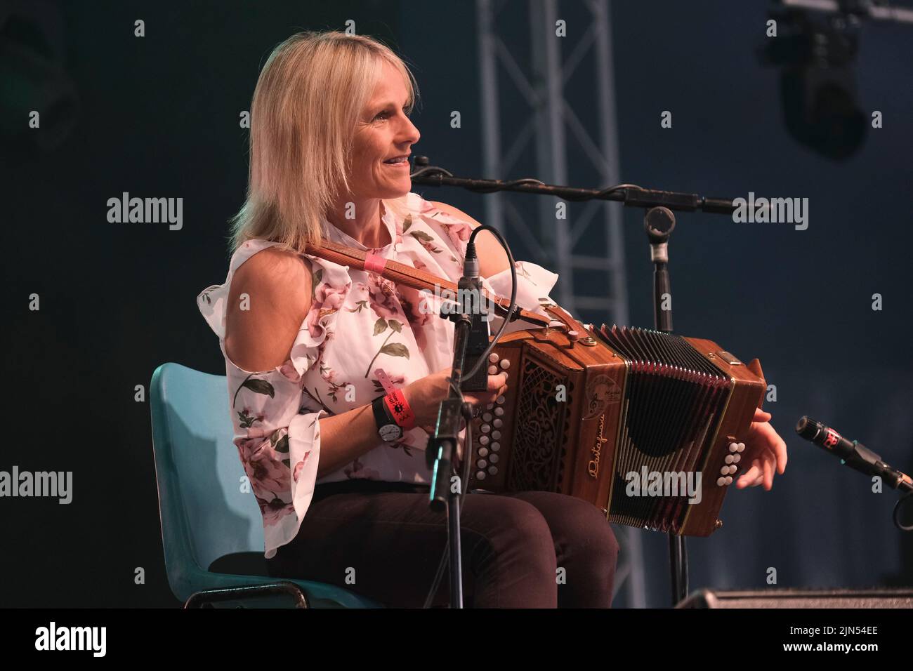 Sharon Shannon performing at the Wickham Festival, Hampshire, UK ...