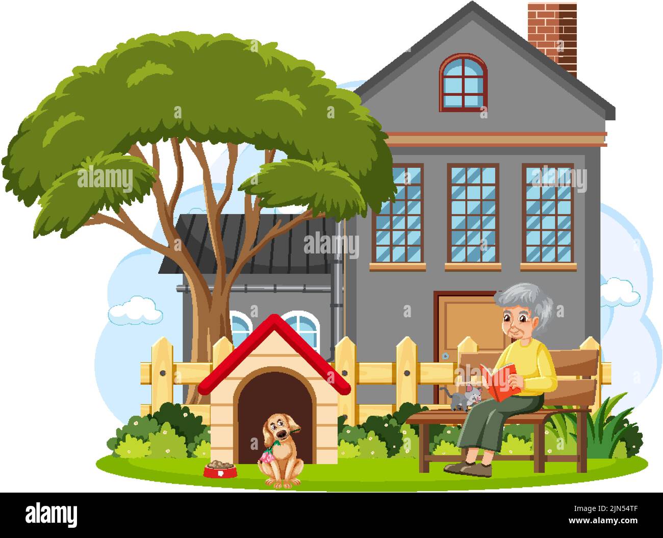 Front old house color Stock Vector Images - Alamy