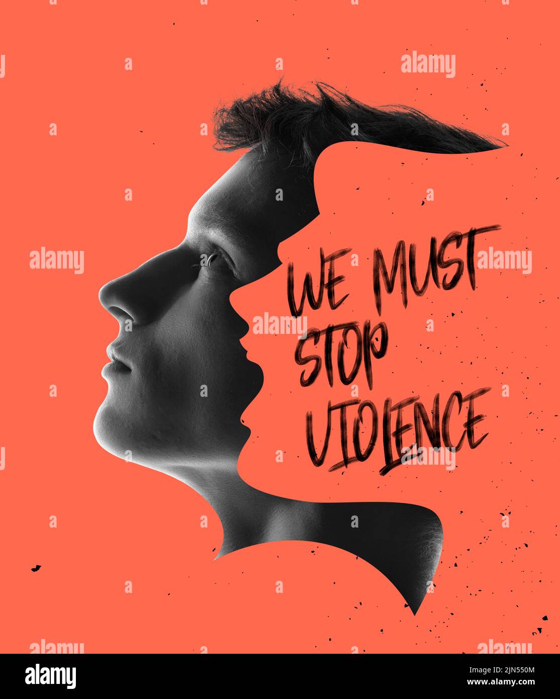 Conceptual contemporary art collage. Concept of human rights, stop ...