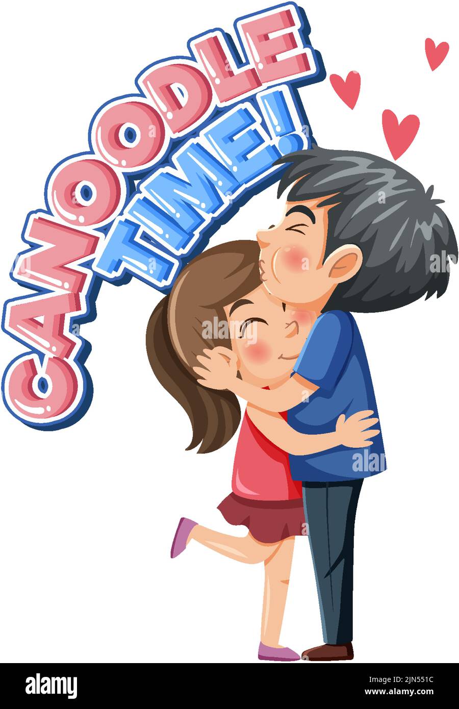 An couple in love cartoon character with word expression illustration ...