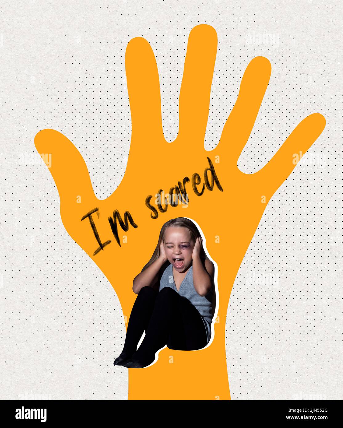 Conceptual contemporary art collage. Concept of human rights, child ...