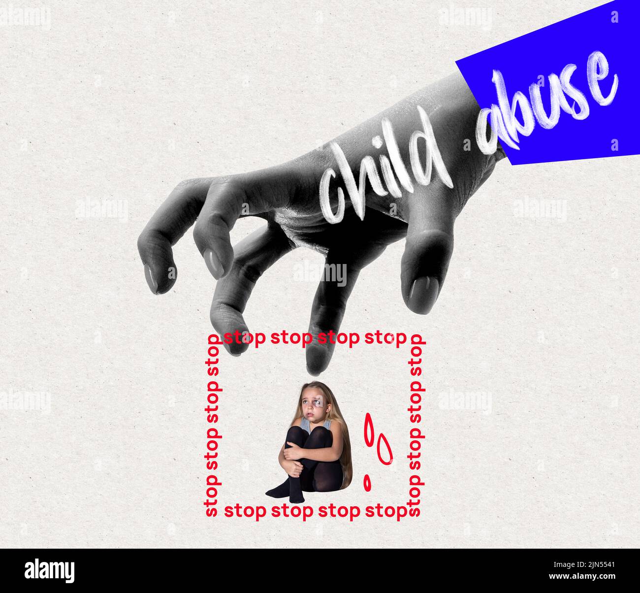 Conceptual contemporary art collage. Concept of human rights, child ...