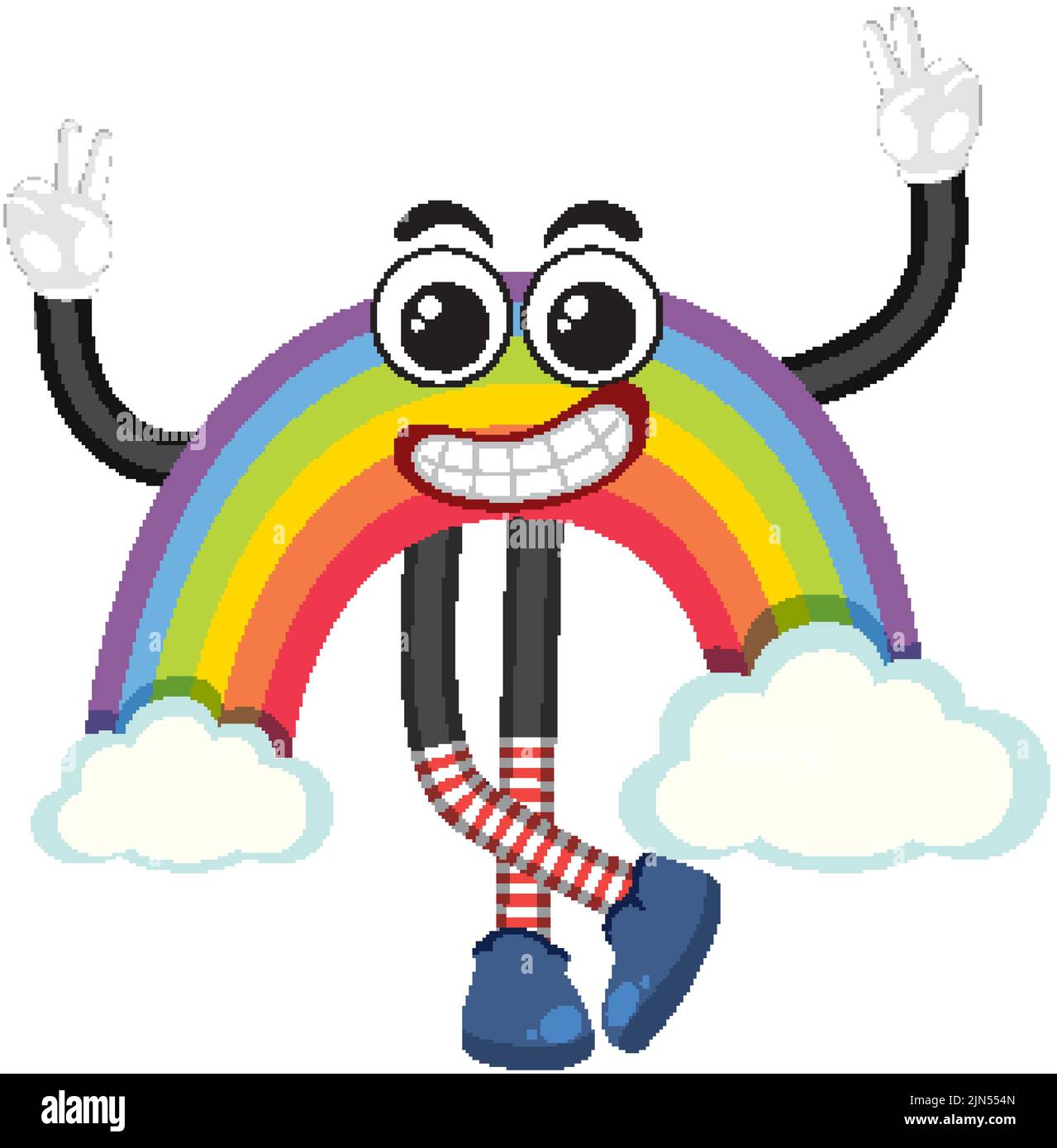 Rainbow with facial expression illustration Stock Vector Image & Art ...
