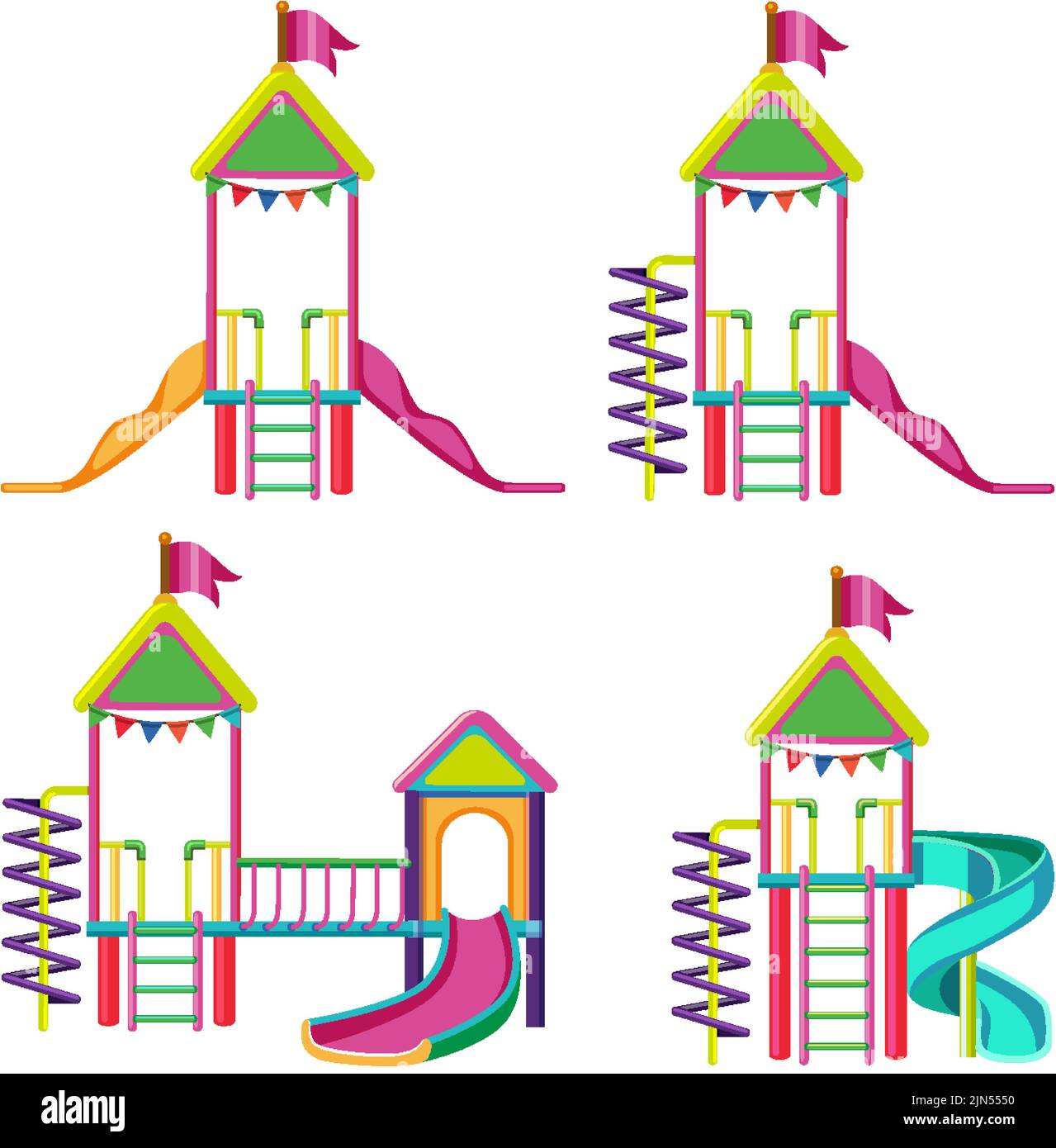 Outdoor playground slide for kids illustration Stock Vector Image & Art ...