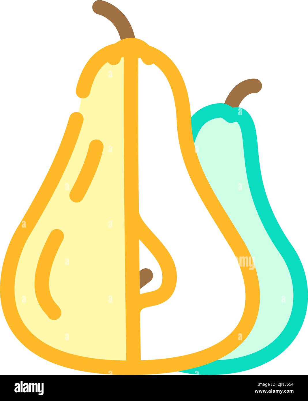 pear two cut color icon vector illustration Stock Vector Image & Art ...