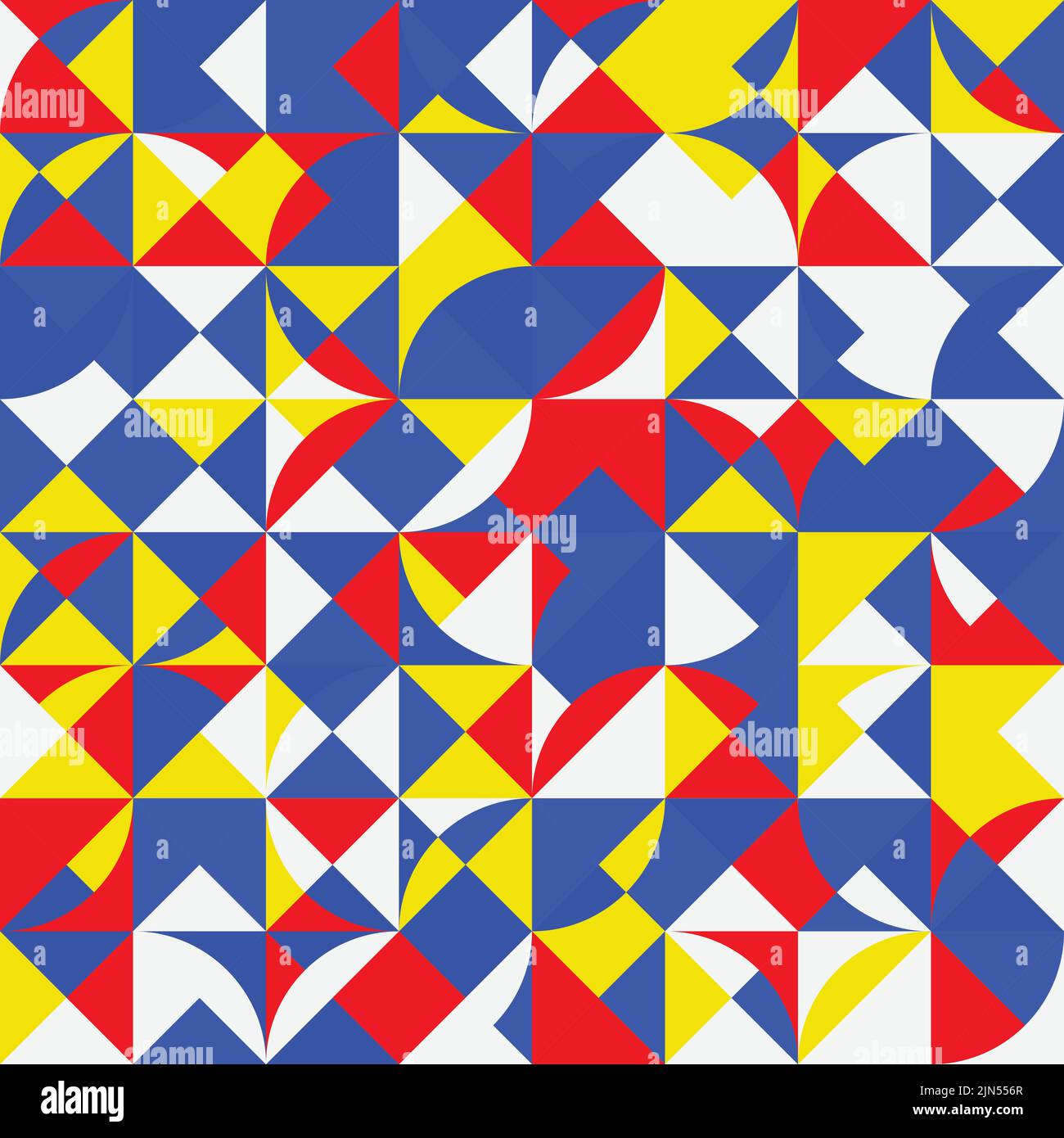 Geometric 70s retro style seamless pattern with various colorful shapes ...