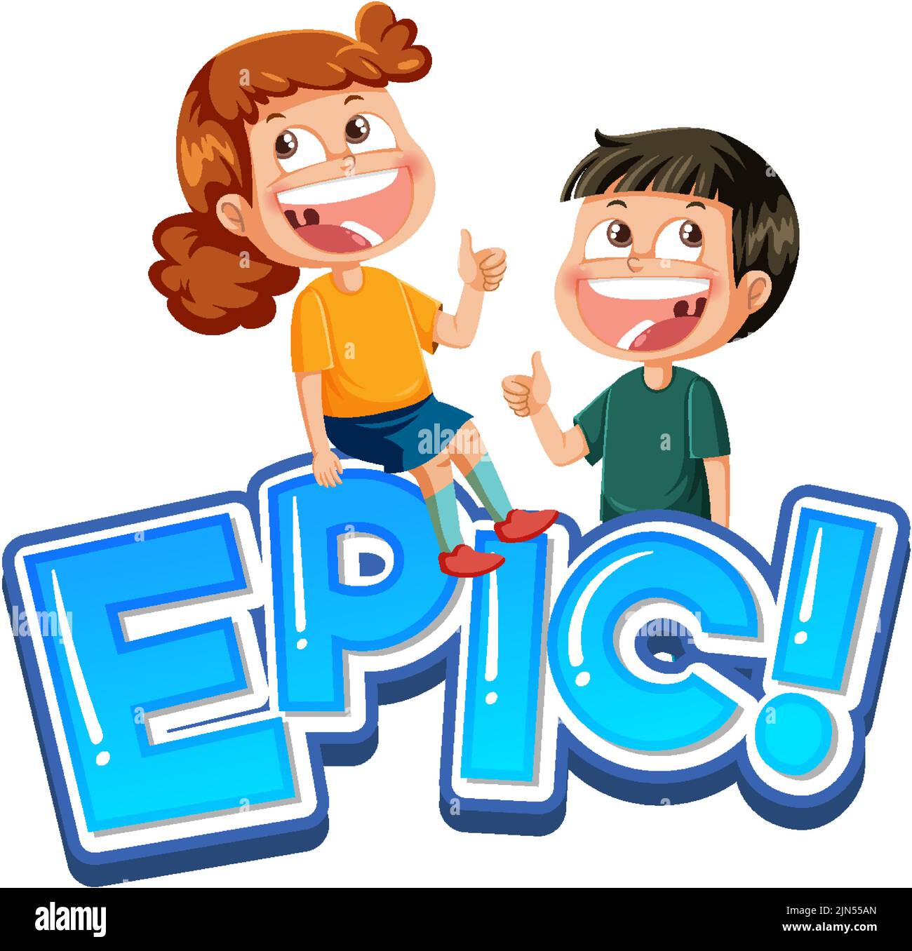 Playful cartoon character with word expression illustration Stock ...