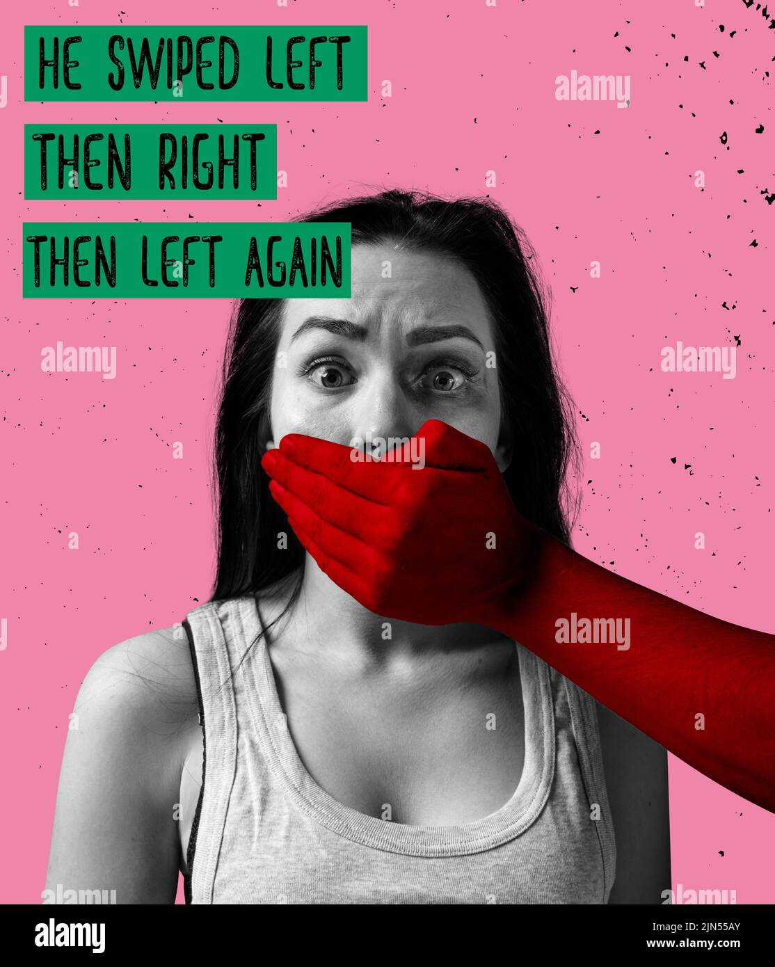 Conceptual contemporary art collage. Concept of human rights, stop ...