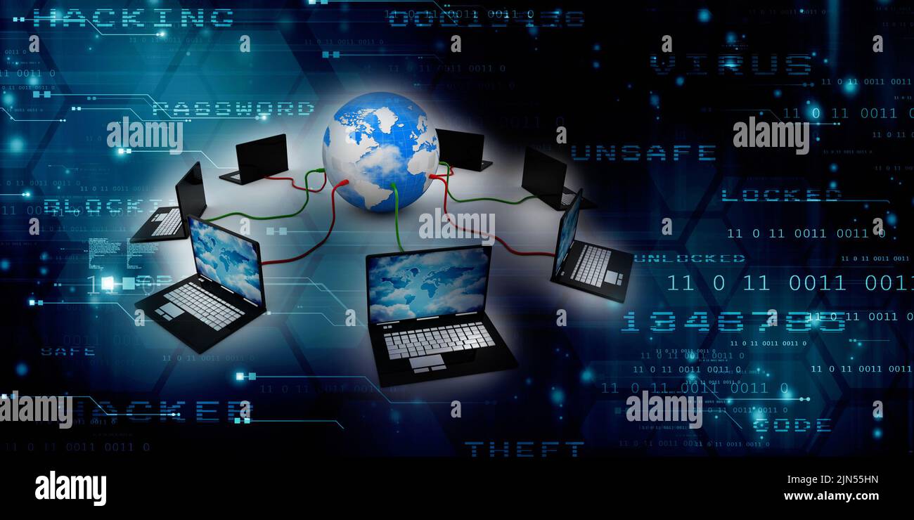 3d rendering technology Computer network Stock Photo - Alamy