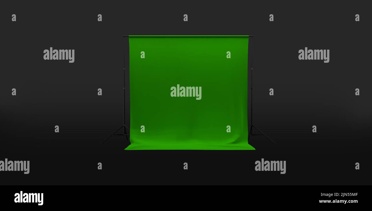 Realistic chroma key studio template vector illustration on blank black ...