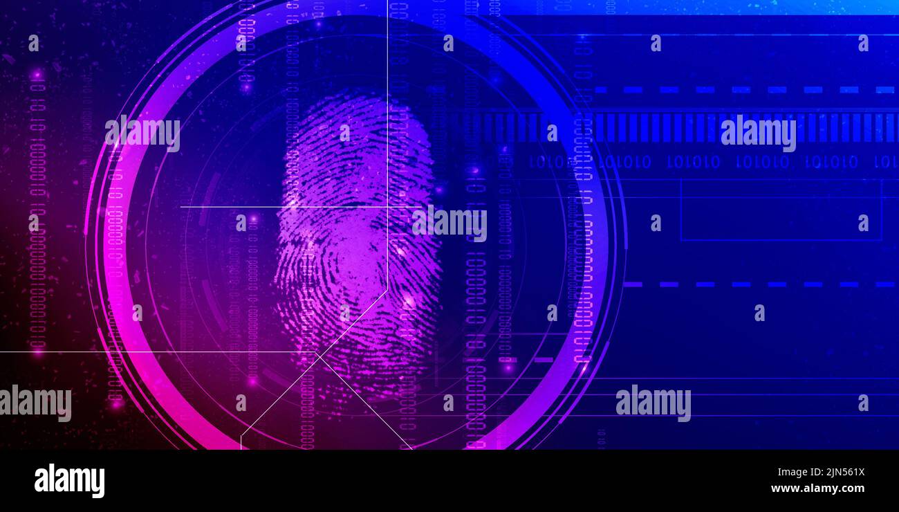 2d Illustration Fingerprint Scanning Technology Concept Stock Photo - Alamy