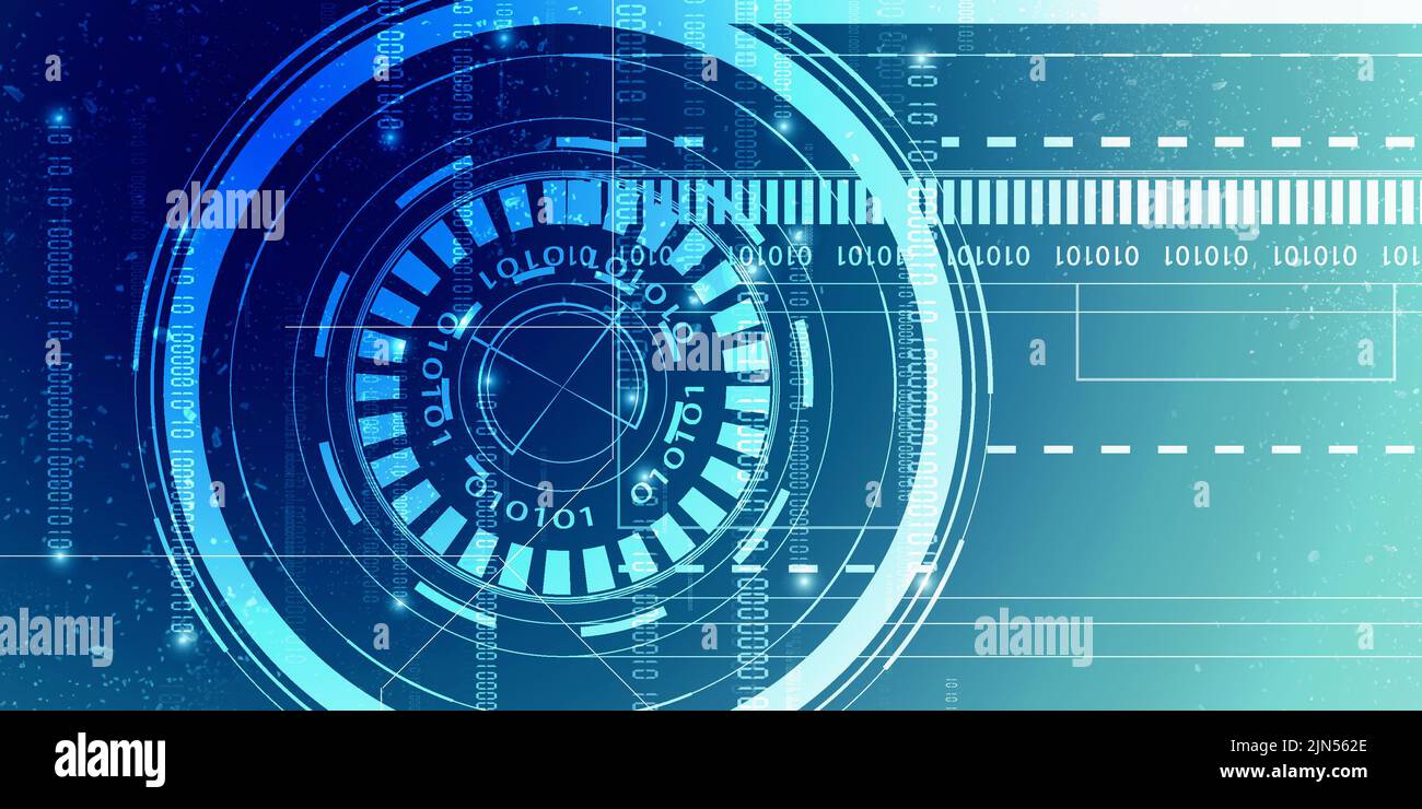 2d illustration Abstract futuristic electronic circuit technology ...