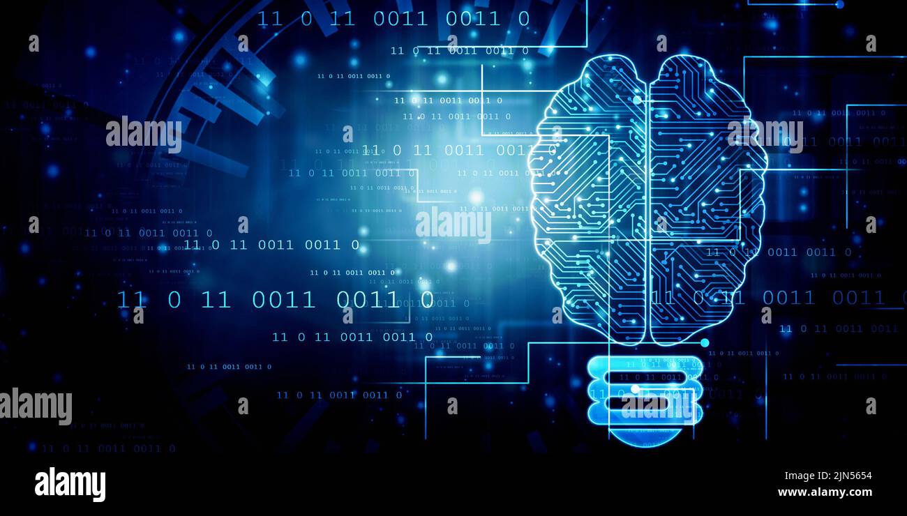 2d illustration Concept of thinking, background with brain, Abstract ...