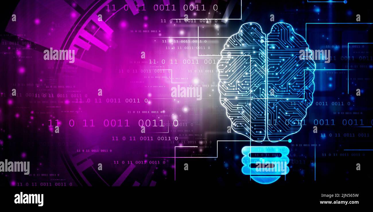 2d illustration Concept of thinking, background with brain, Abstract ...