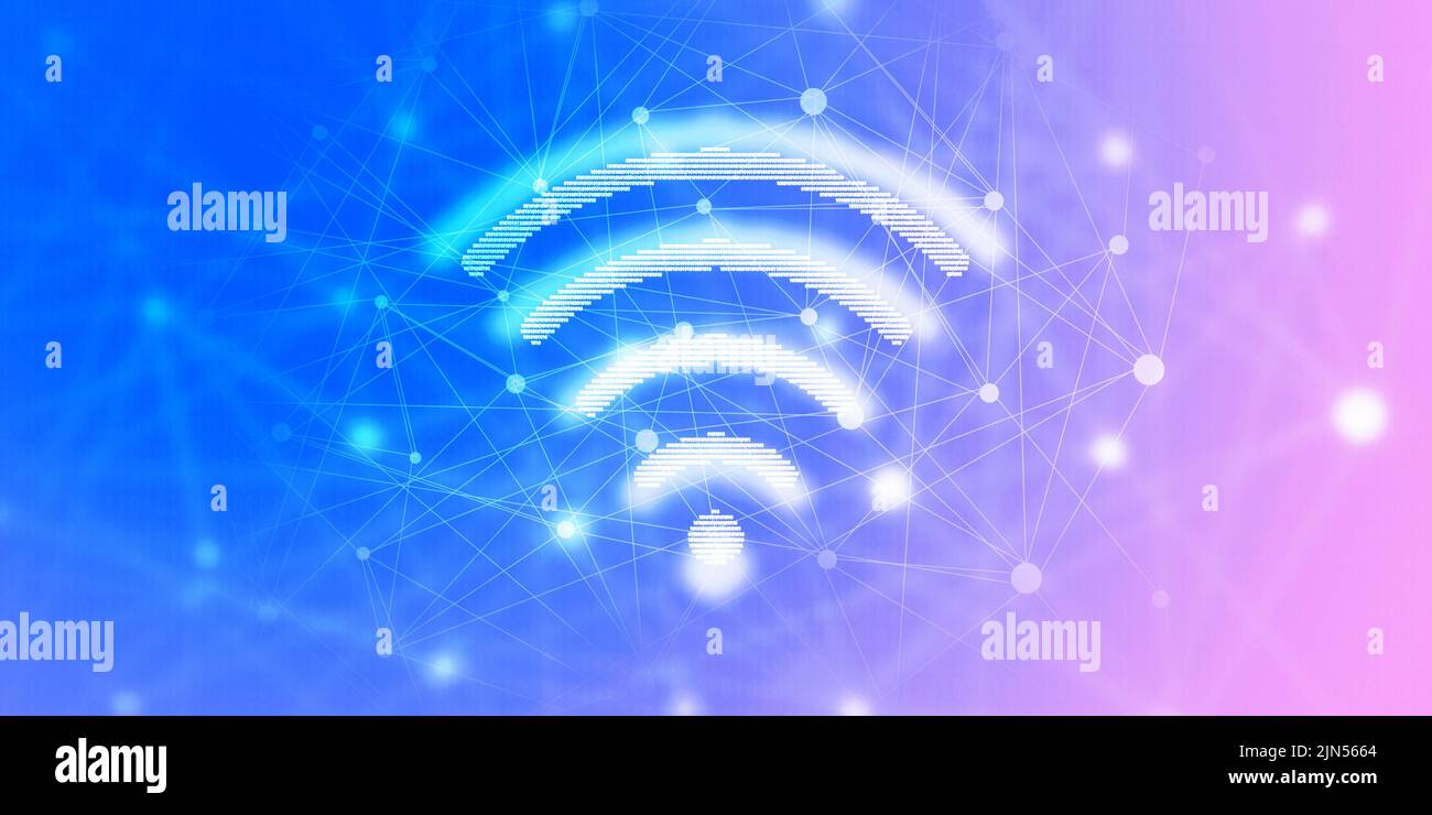 2d illustration WiFi symbol sign Stock Photo - Alamy