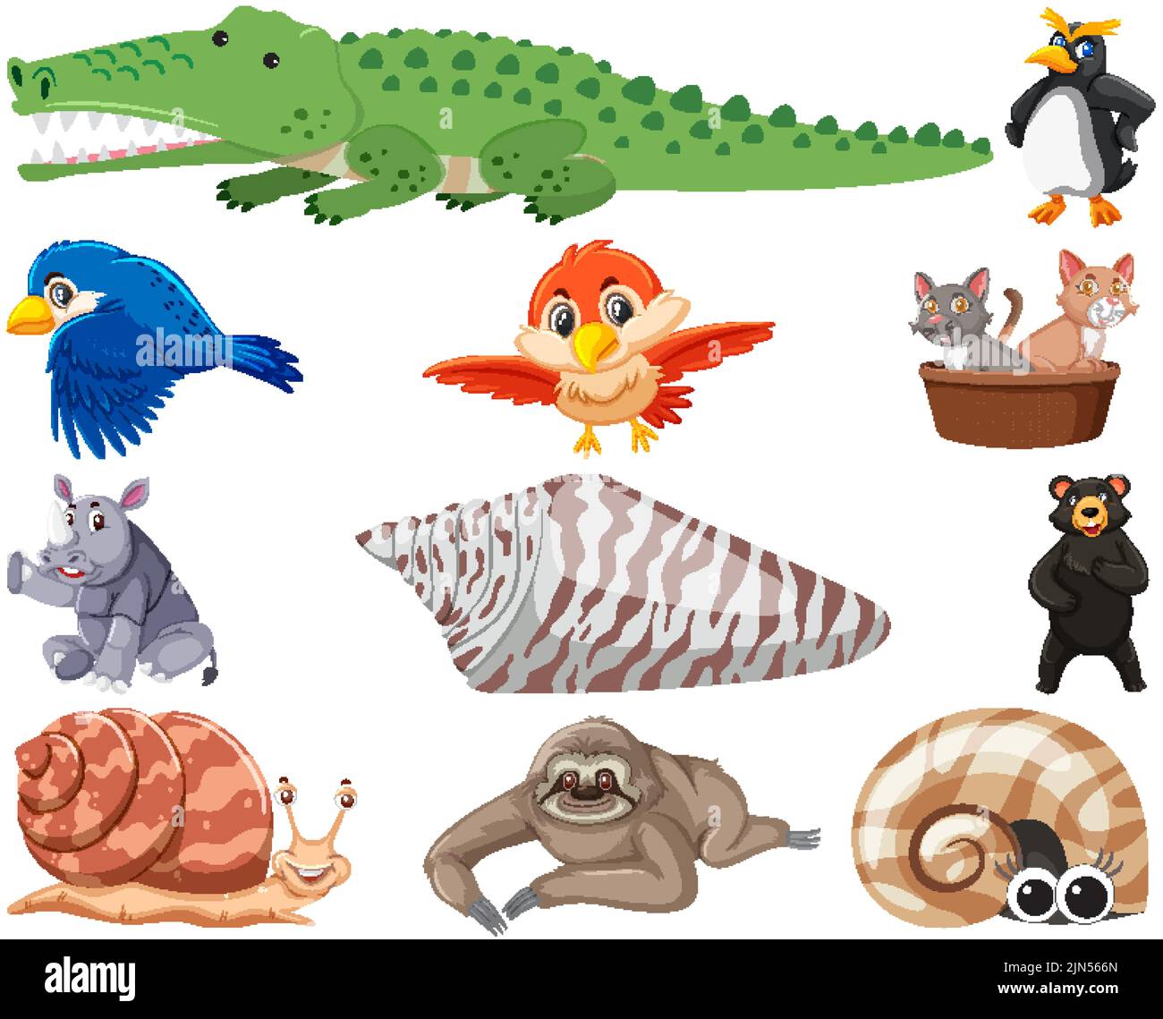 Set of various animals cartoon illustration Stock Vector Image & Art ...