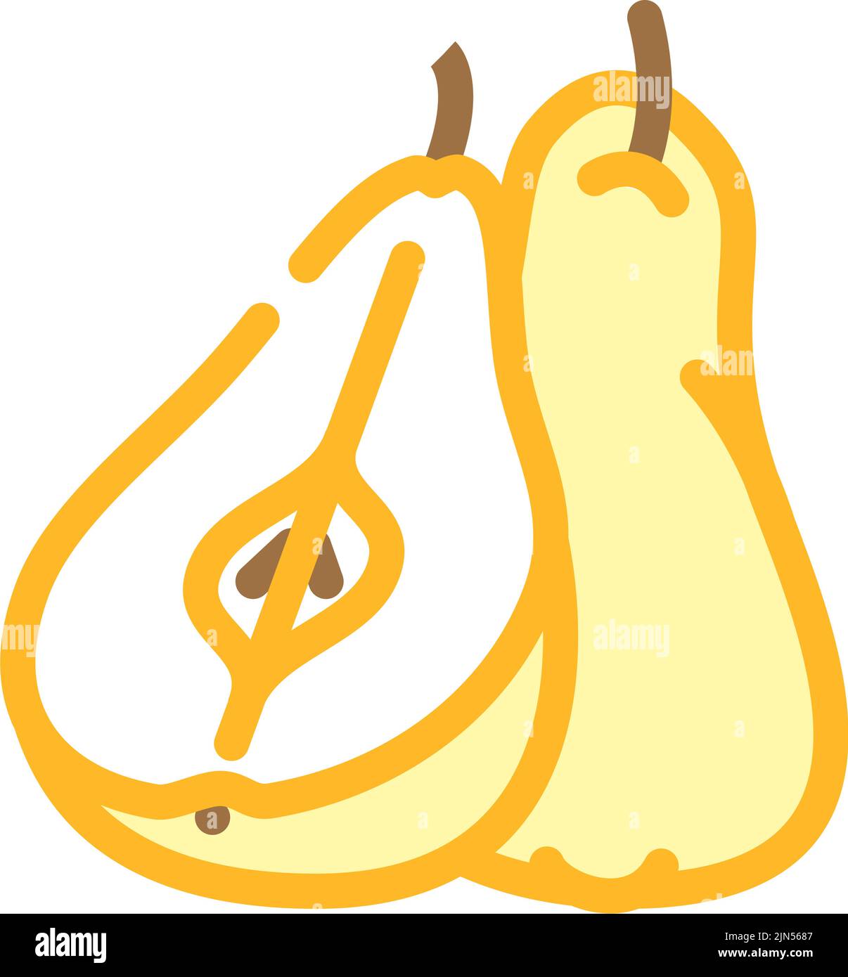 pear yellow cut color icon vector illustration Stock Vector Image & Art ...