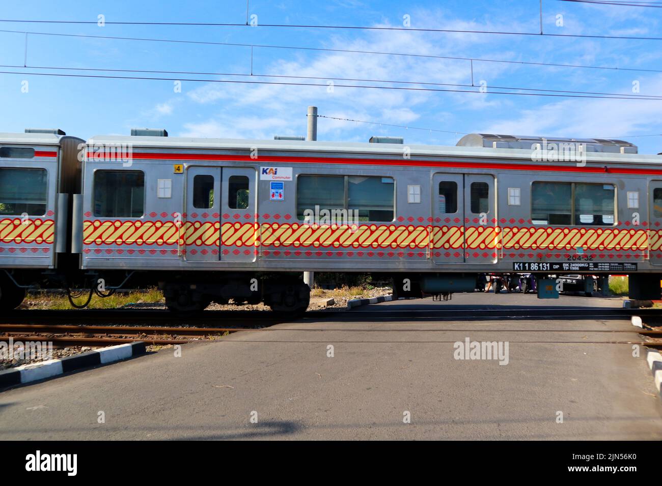 klaten, Indonesia - july 3, 2021: Commuter Line (train) KRL train ...