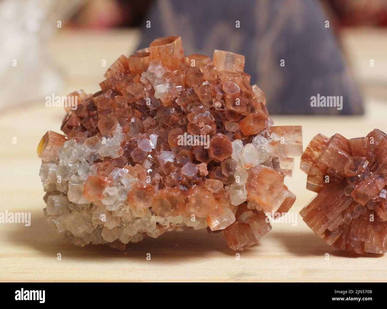 Aragonite Carbonate Crystals With Pyramid in Background Shallow DOF ...