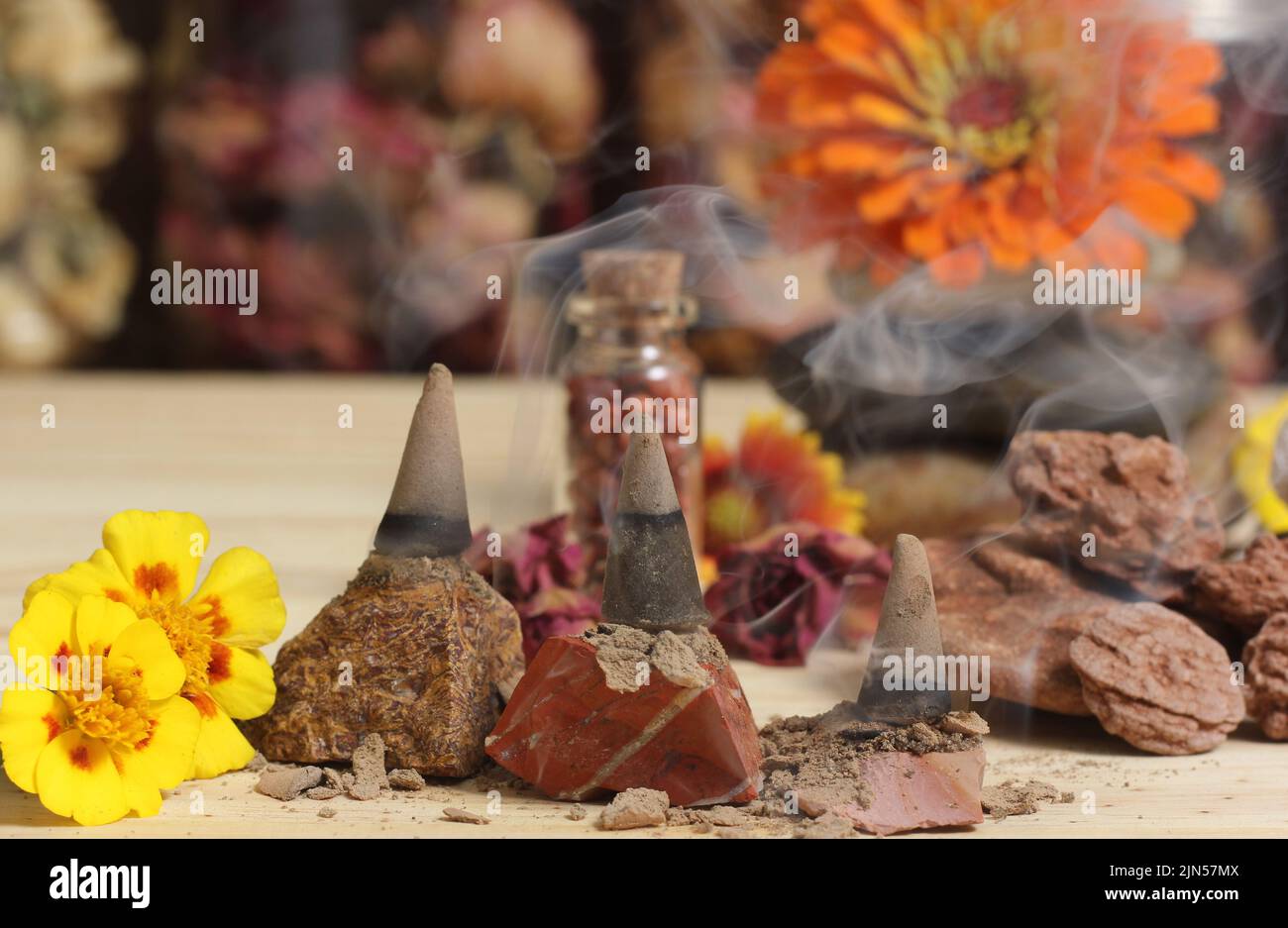 Desert Rose Rocks From Oklahoma on Meditation Altar Stock Photo - Alamy