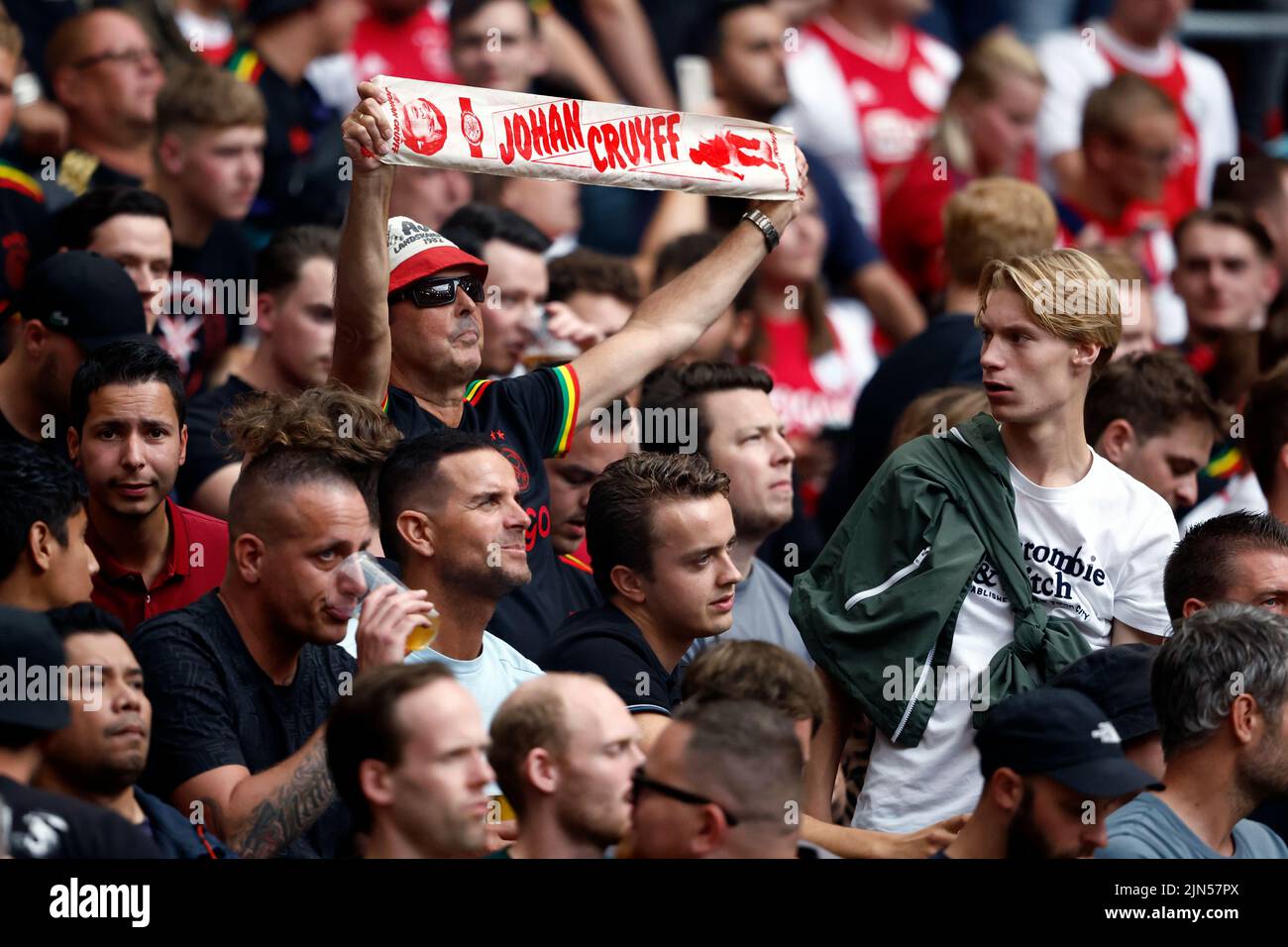 AMSTERDAM, THE NETHERLANDS - JULY 30: fans of Ajax during the Johan ...